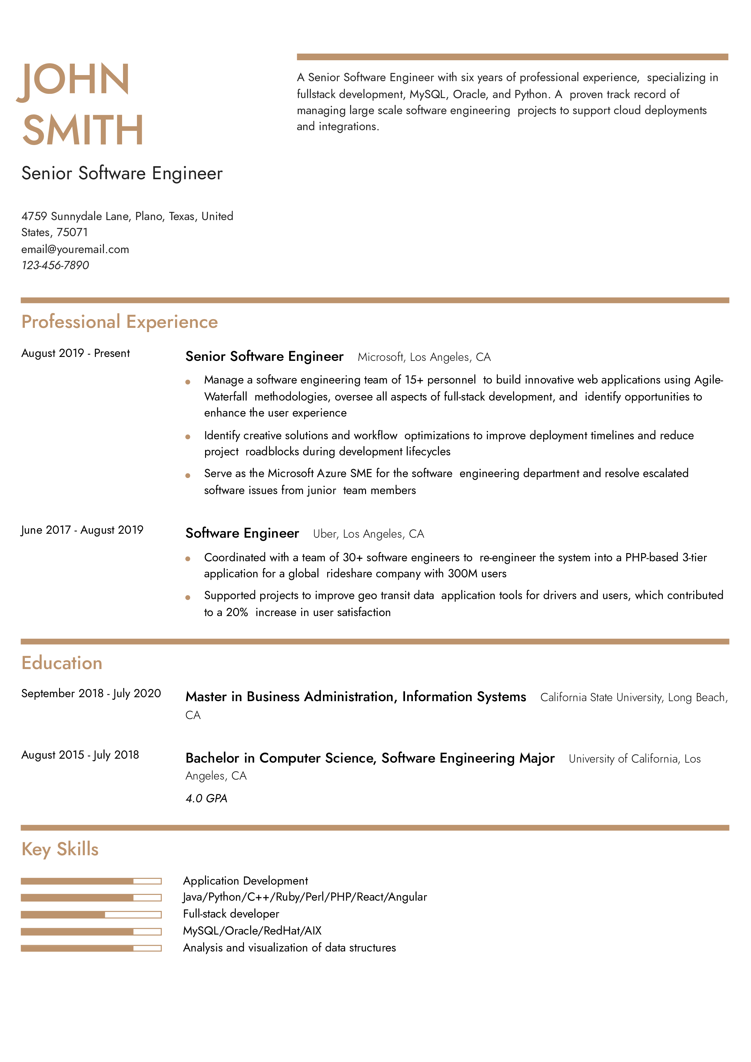 Senior Software Engineer Resume Examples and Templates for 2024 ...