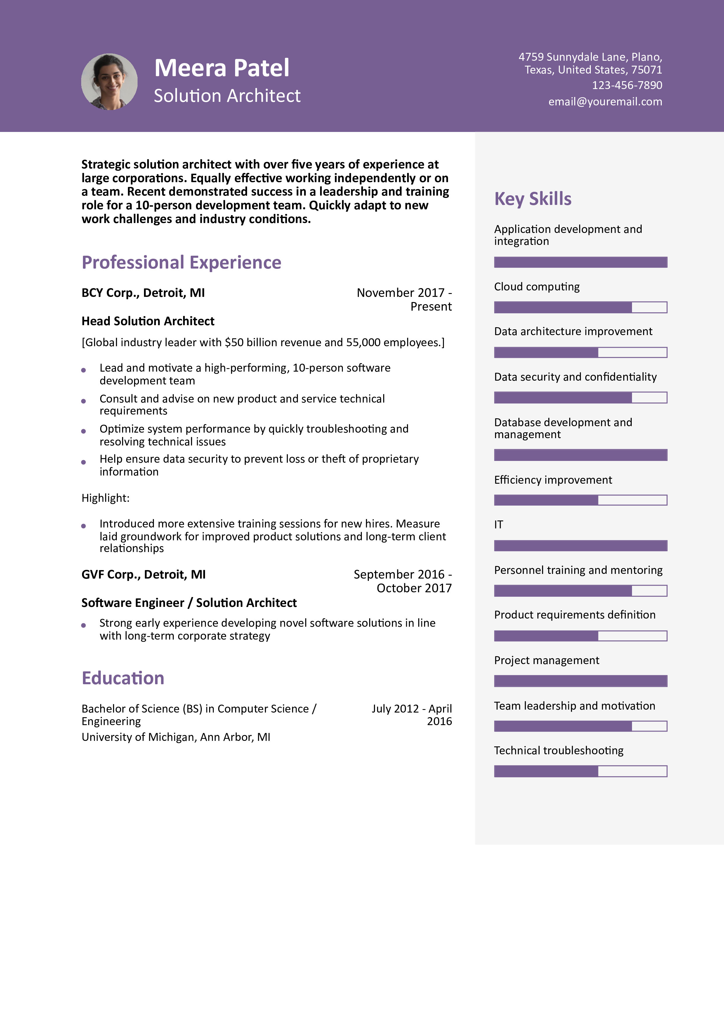 Solution Architect Resume Examples and Templates for 2024 ...