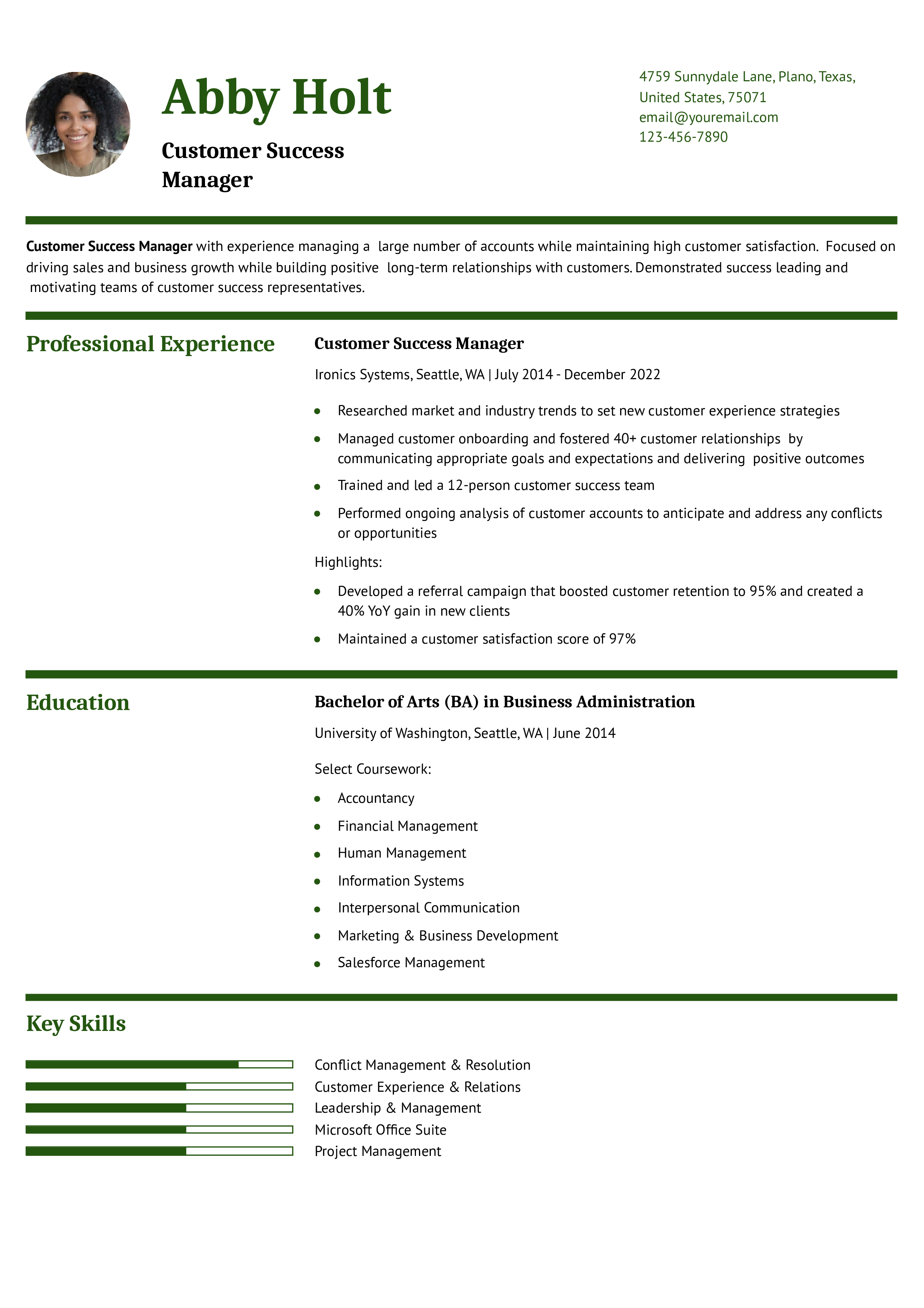 Customer Success Manager Resume Examples and Templates for 2024 ...