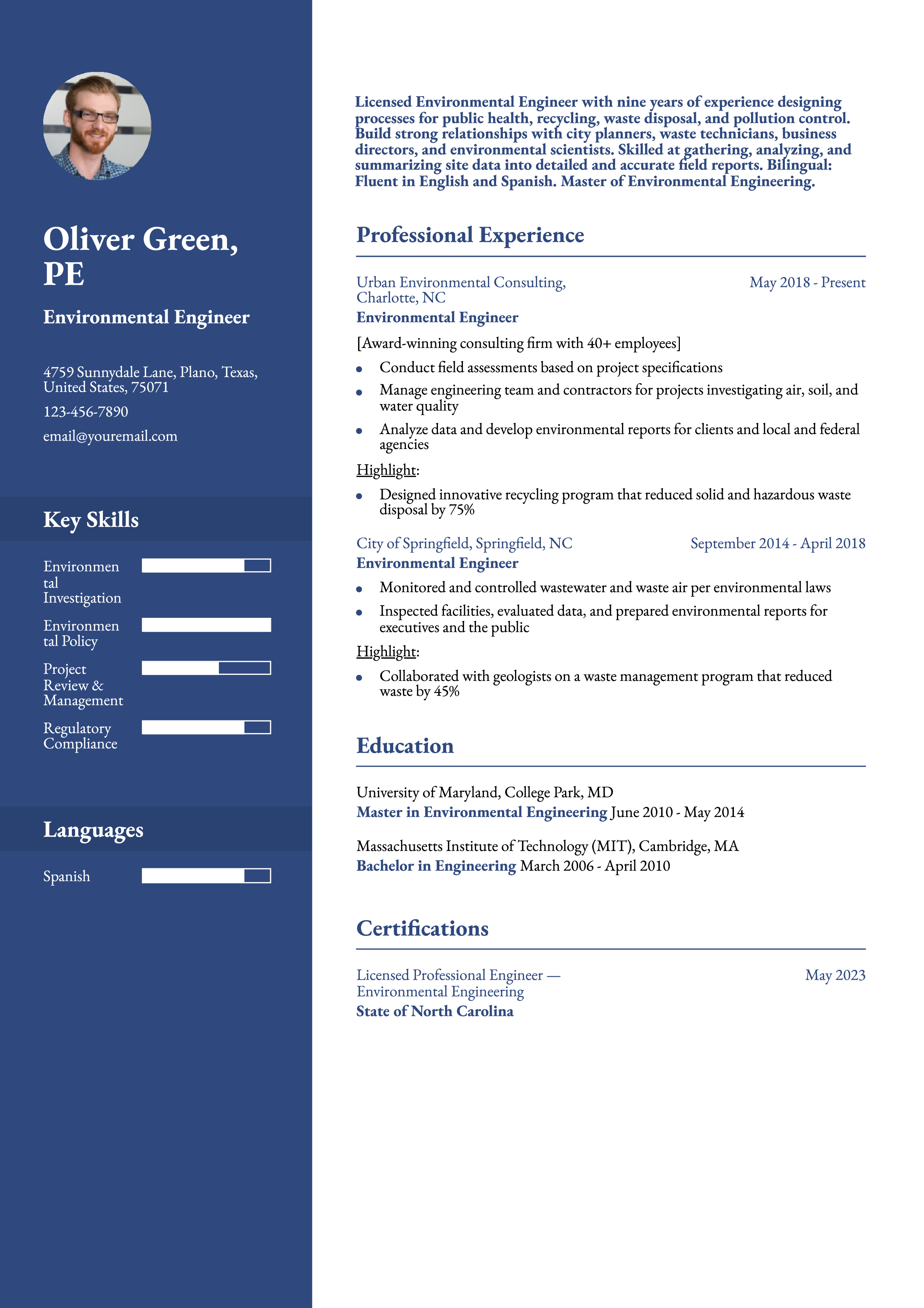 Engineering Resume Examples and Templates for 2024 - ResumeBuilder.com