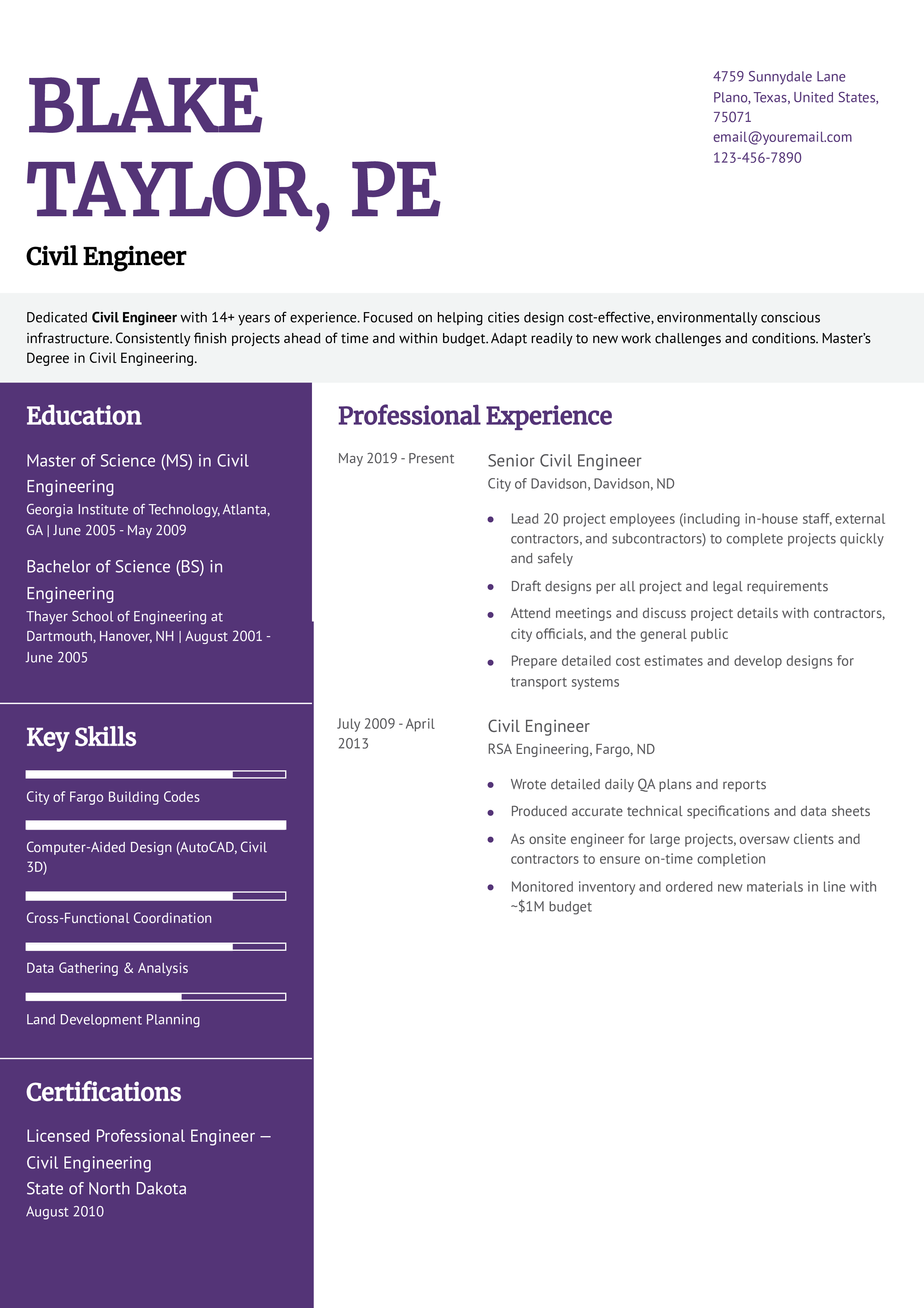 Engineering Resume Examples and Templates for 2024 - ResumeBuilder.com