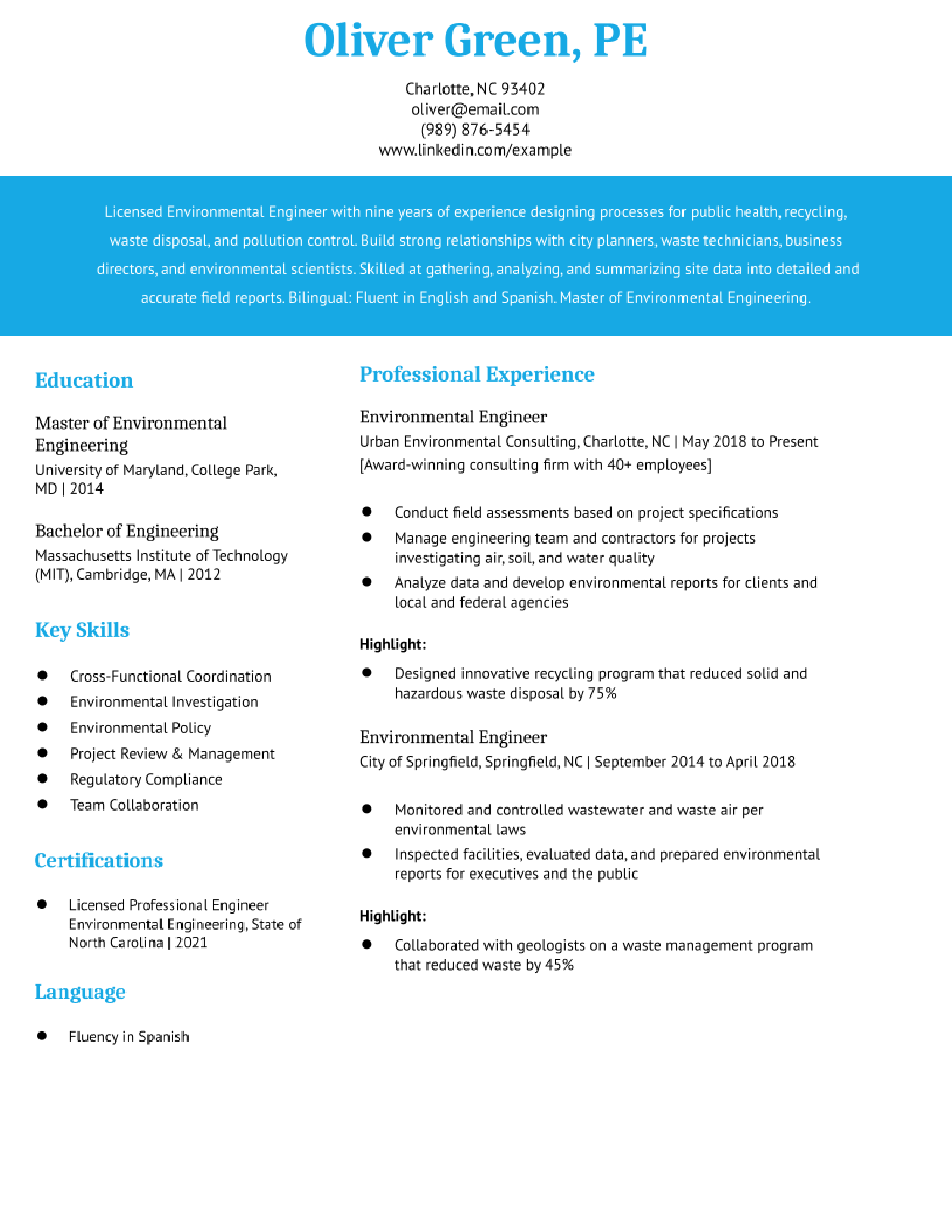 Career Objective Examples Engineering