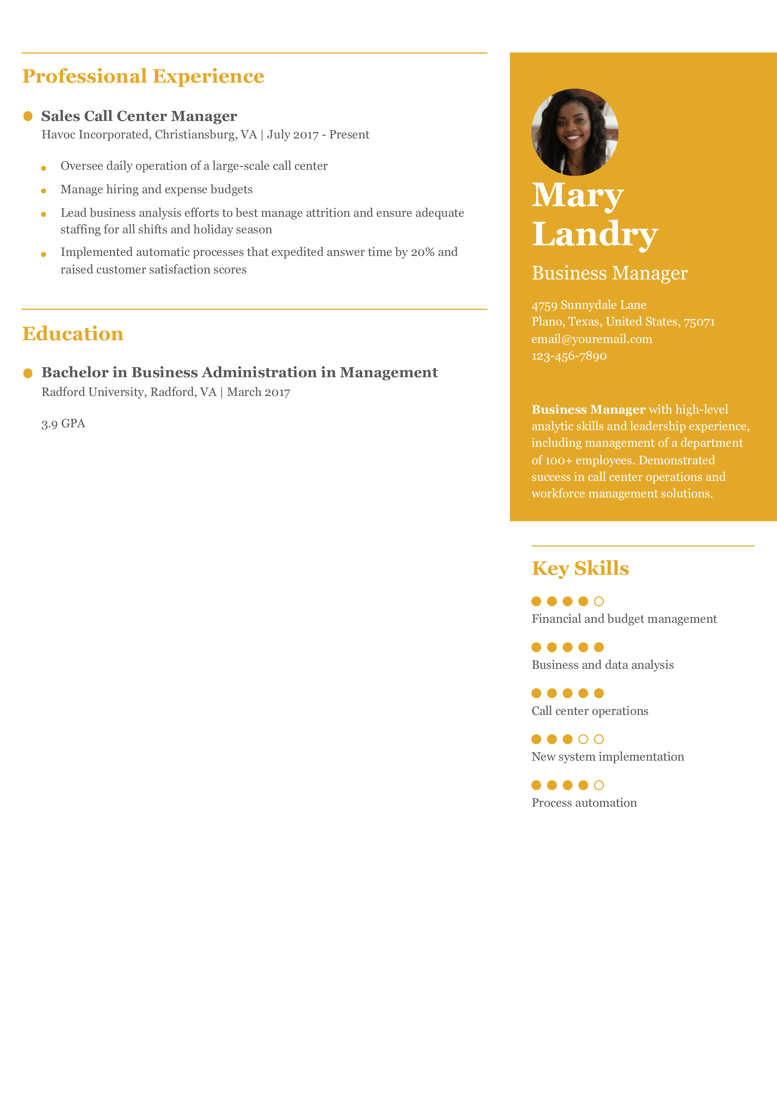 9 Operations Manager Resume Examples and Templates for 2024 ...