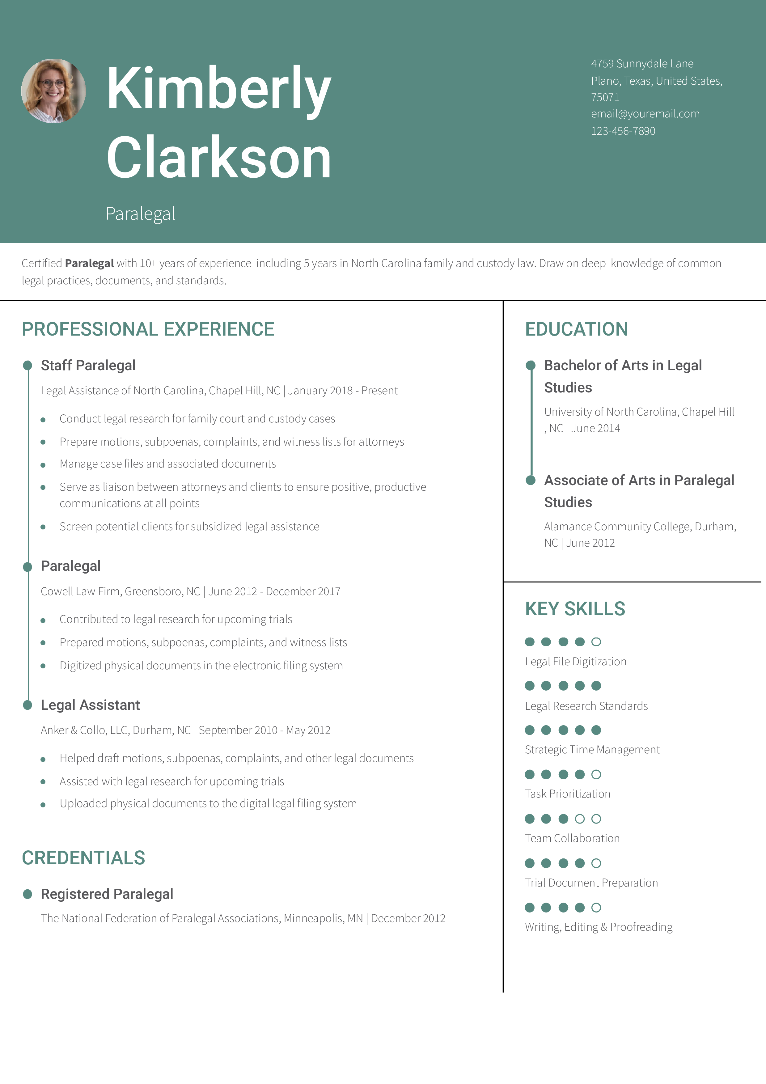 Paralegal Resume Examples and Templates for 2024 - ResumeBuilder.com