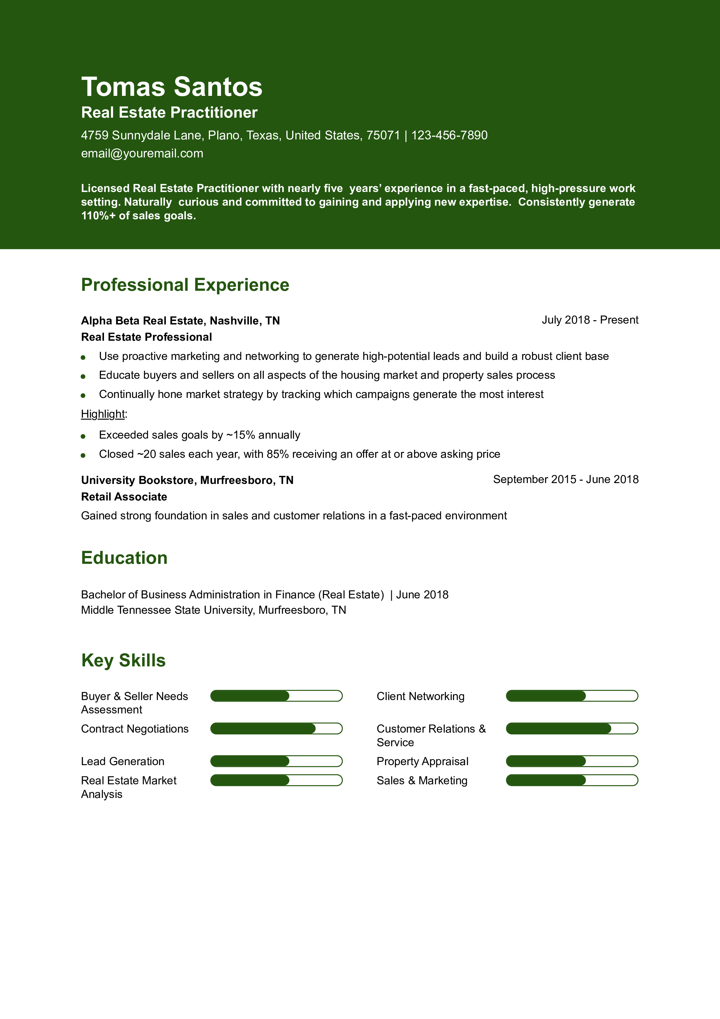 9 Real Estate Agent Resume Examples and Templates for 2024 ...