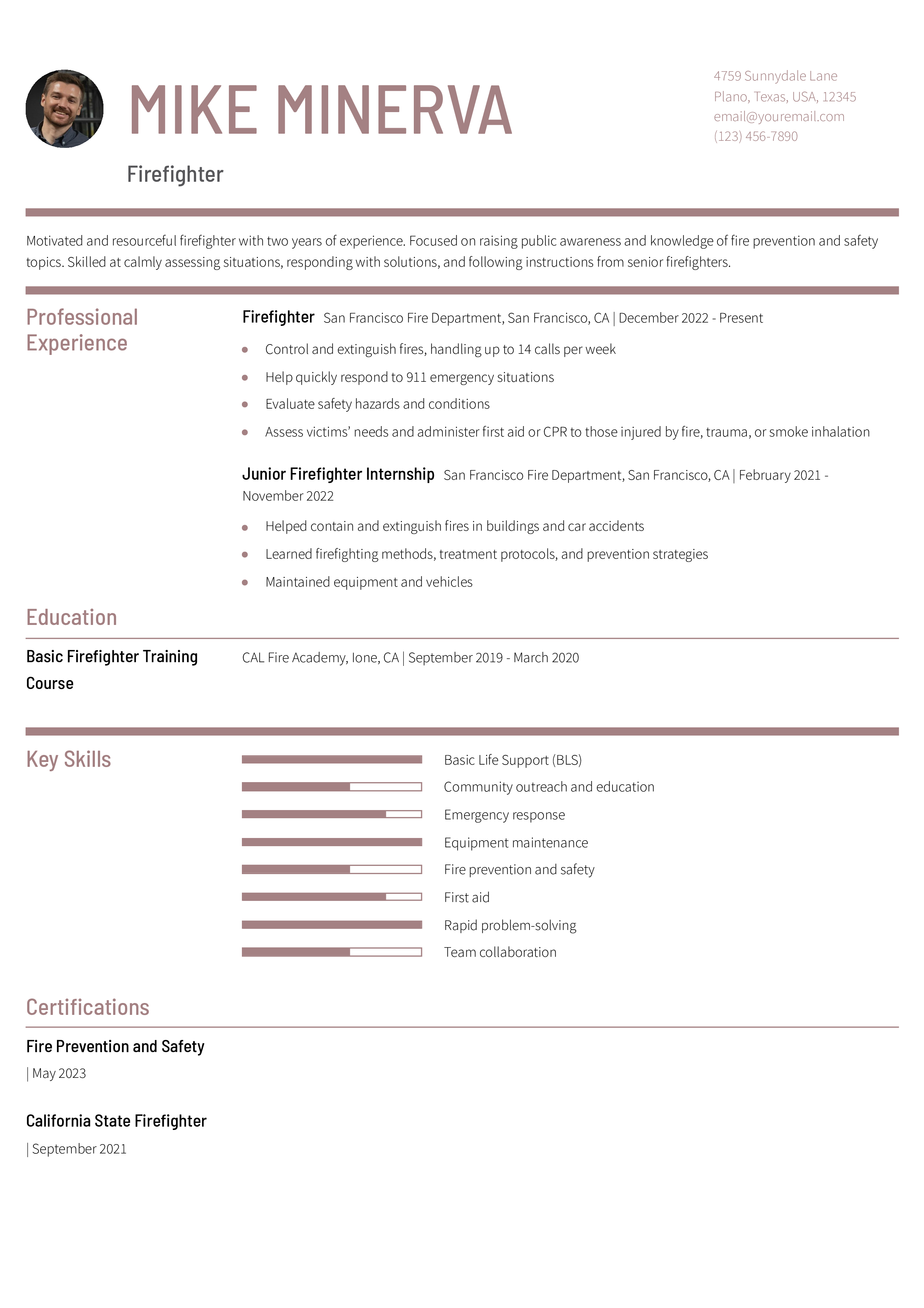 Firefighter Resume Examples and Templates for 2024 - ResumeBuilder.com