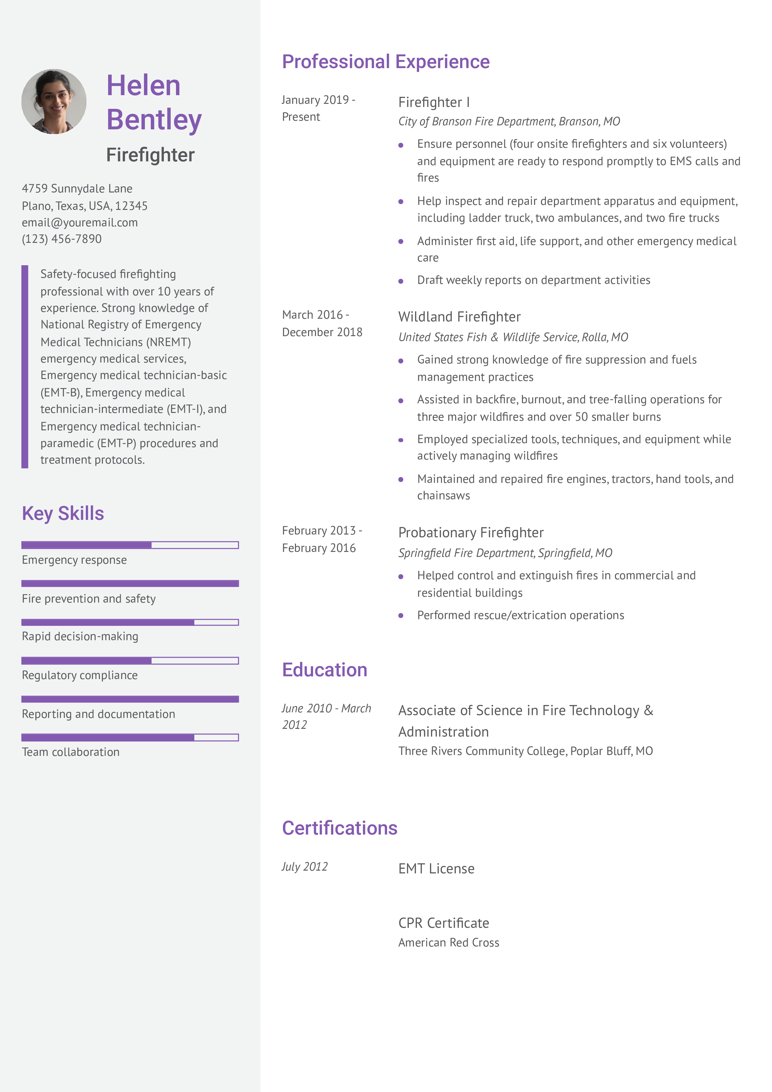Firefighter Resume Examples and Templates for 2024 - ResumeBuilder.com