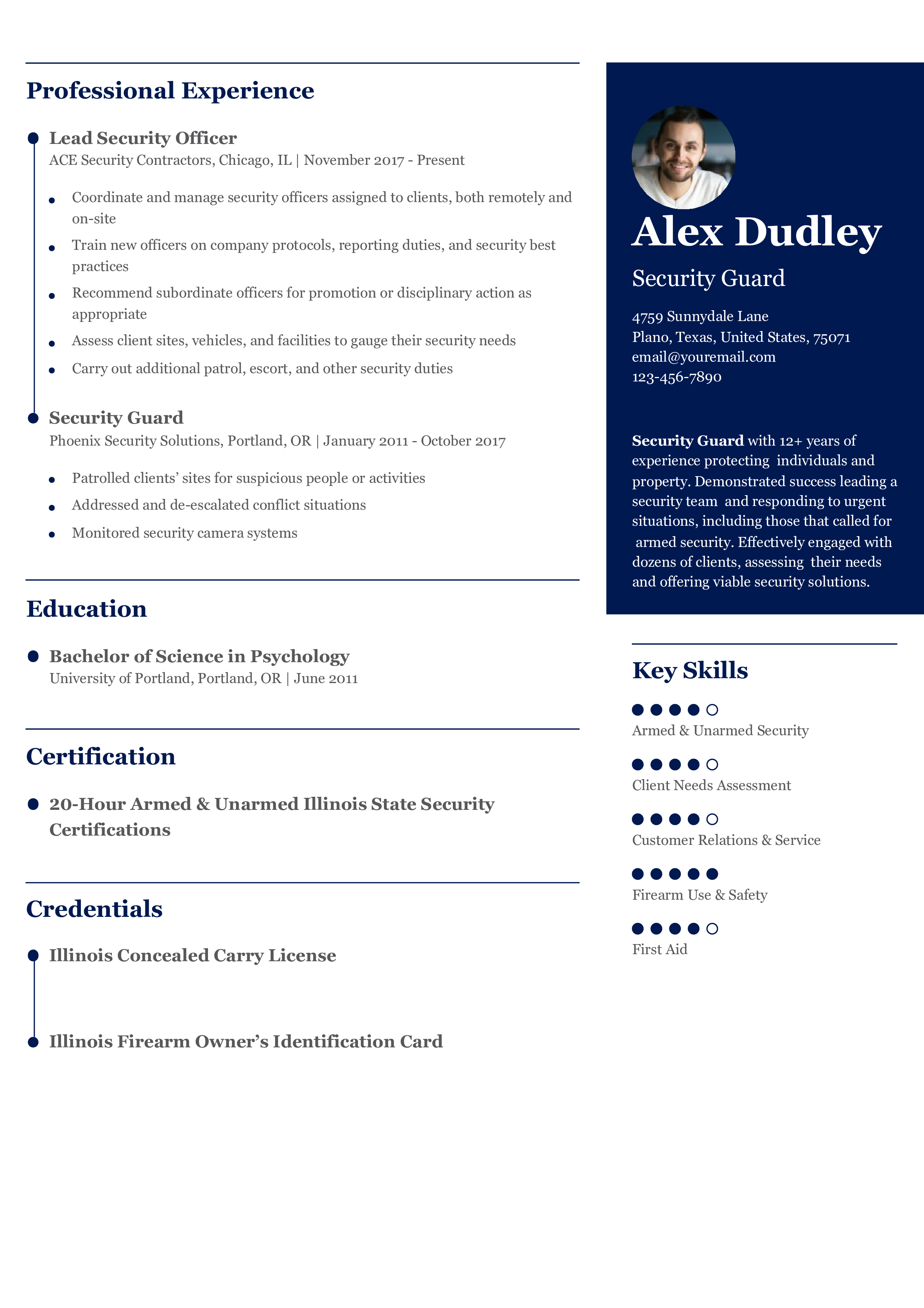 Security Guard Resume Examples and Templates for 2024 - ResumeBuilder.com