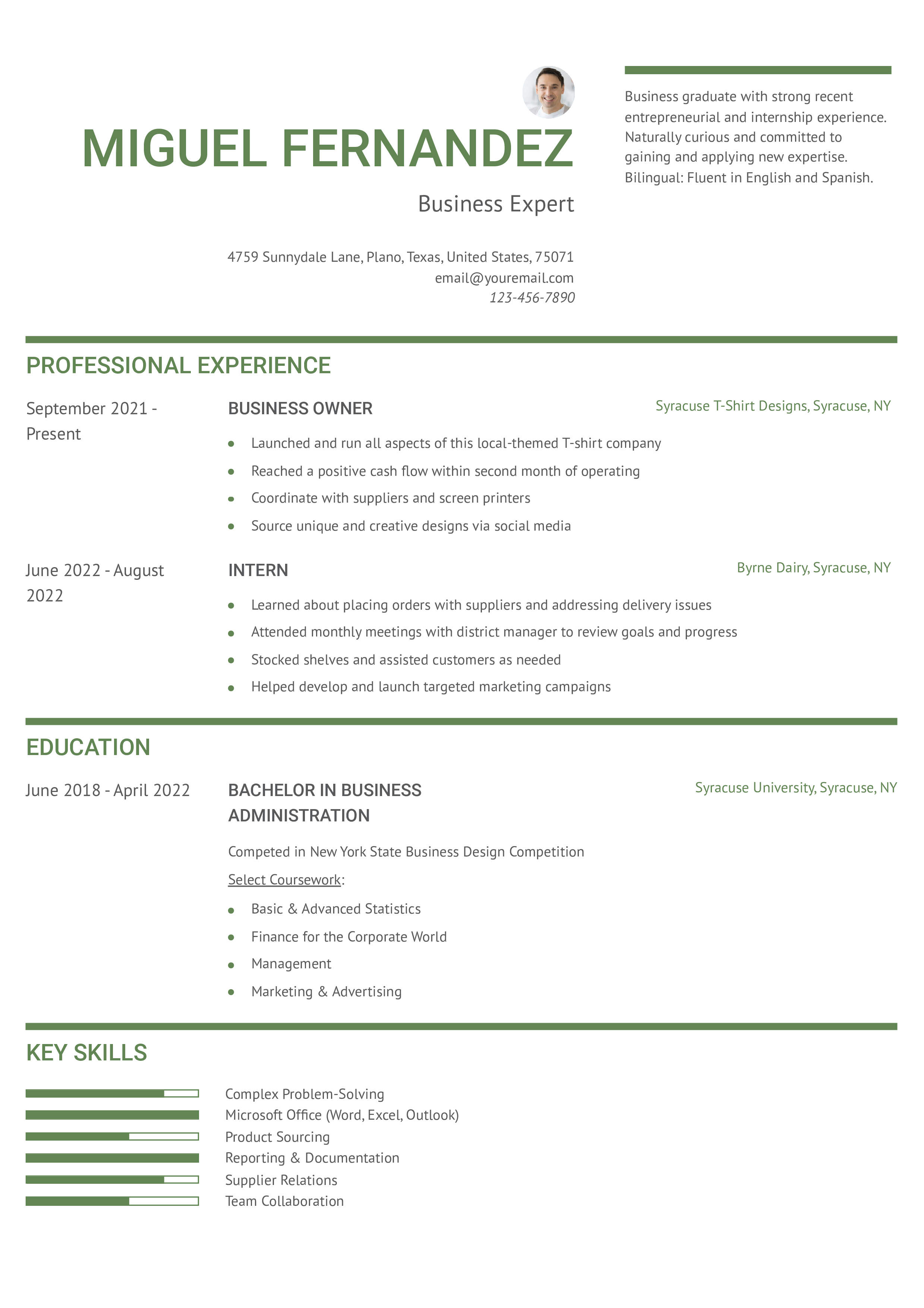 11 Business Resume Examples and Templates for 2024 - ResumeBuilder.com