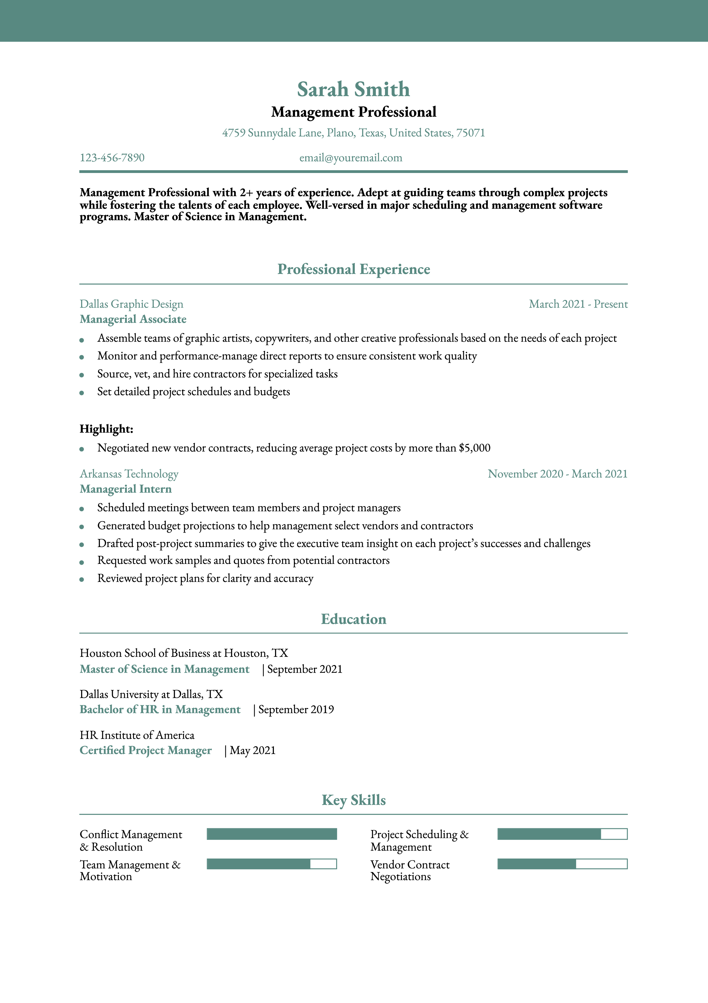 Management Resume Examples and Templates for 2024 - ResumeBuilder.com