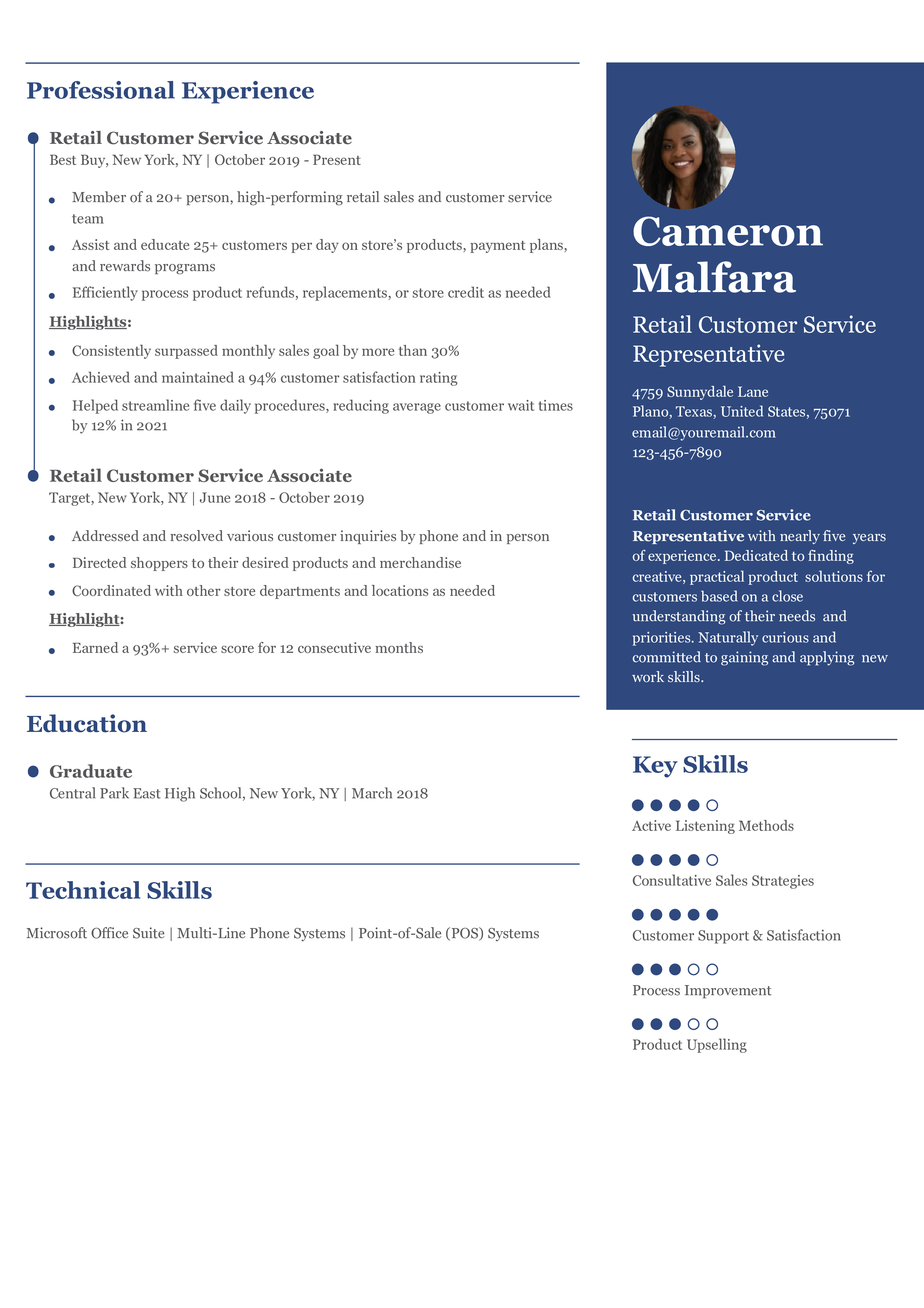 Retail Resume Examples and Templates for 2024 - ResumeBuilder.com