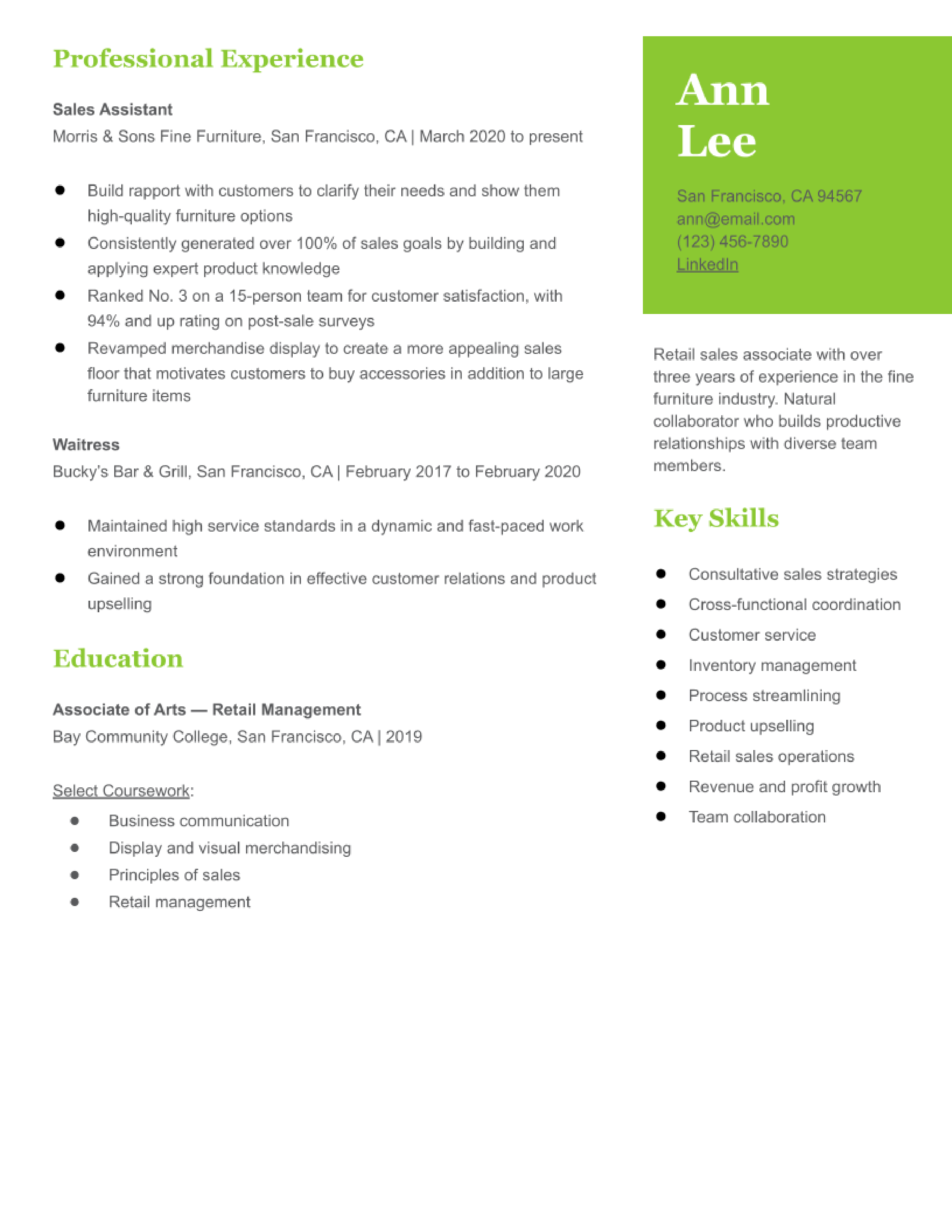 Retail Resume Examples and Templates for 2024 - ResumeBuilder.com