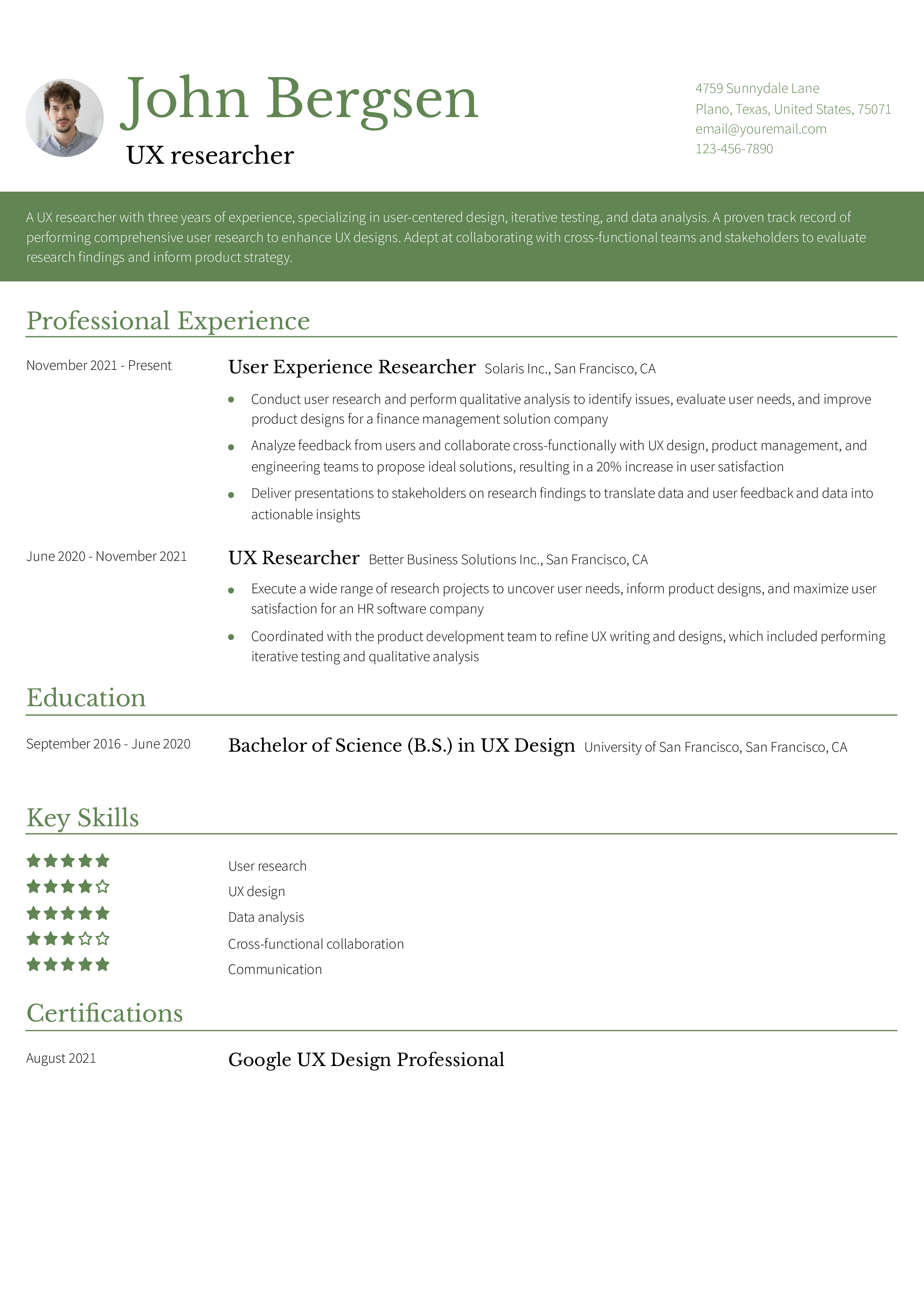 User Experience Researcher Resume Examples and Templates for 2024 ...