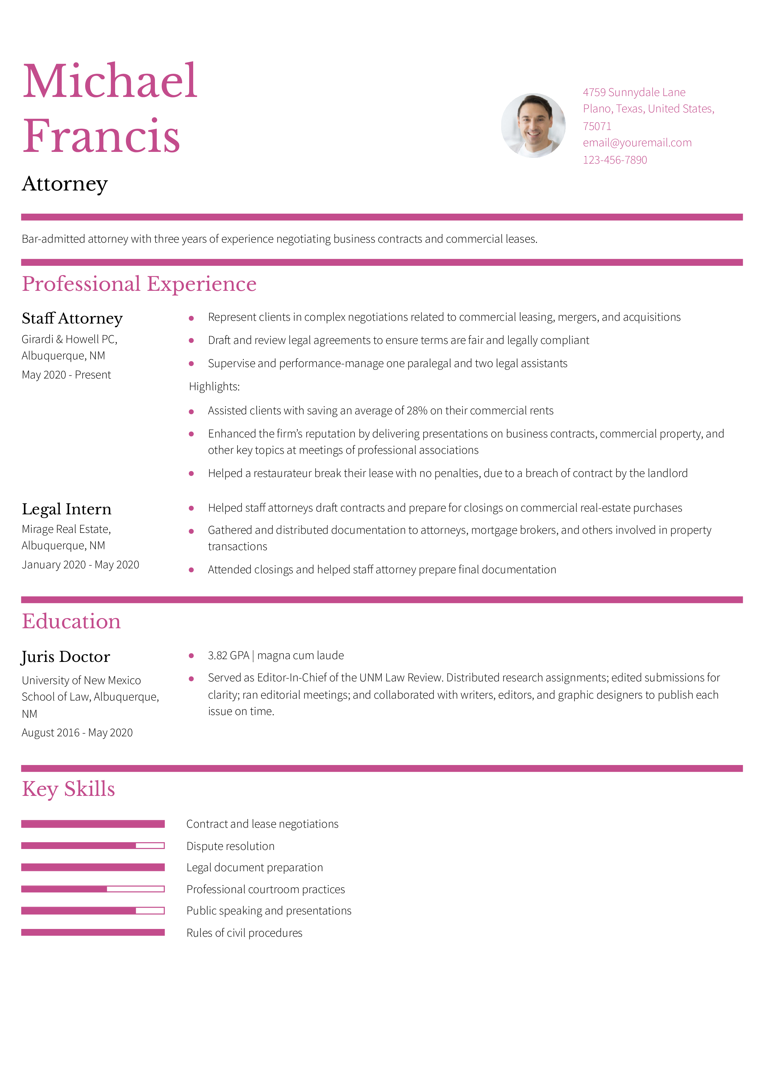 Law and Legal Resume Examples and Templates for 2024 - ResumeBuilder.com