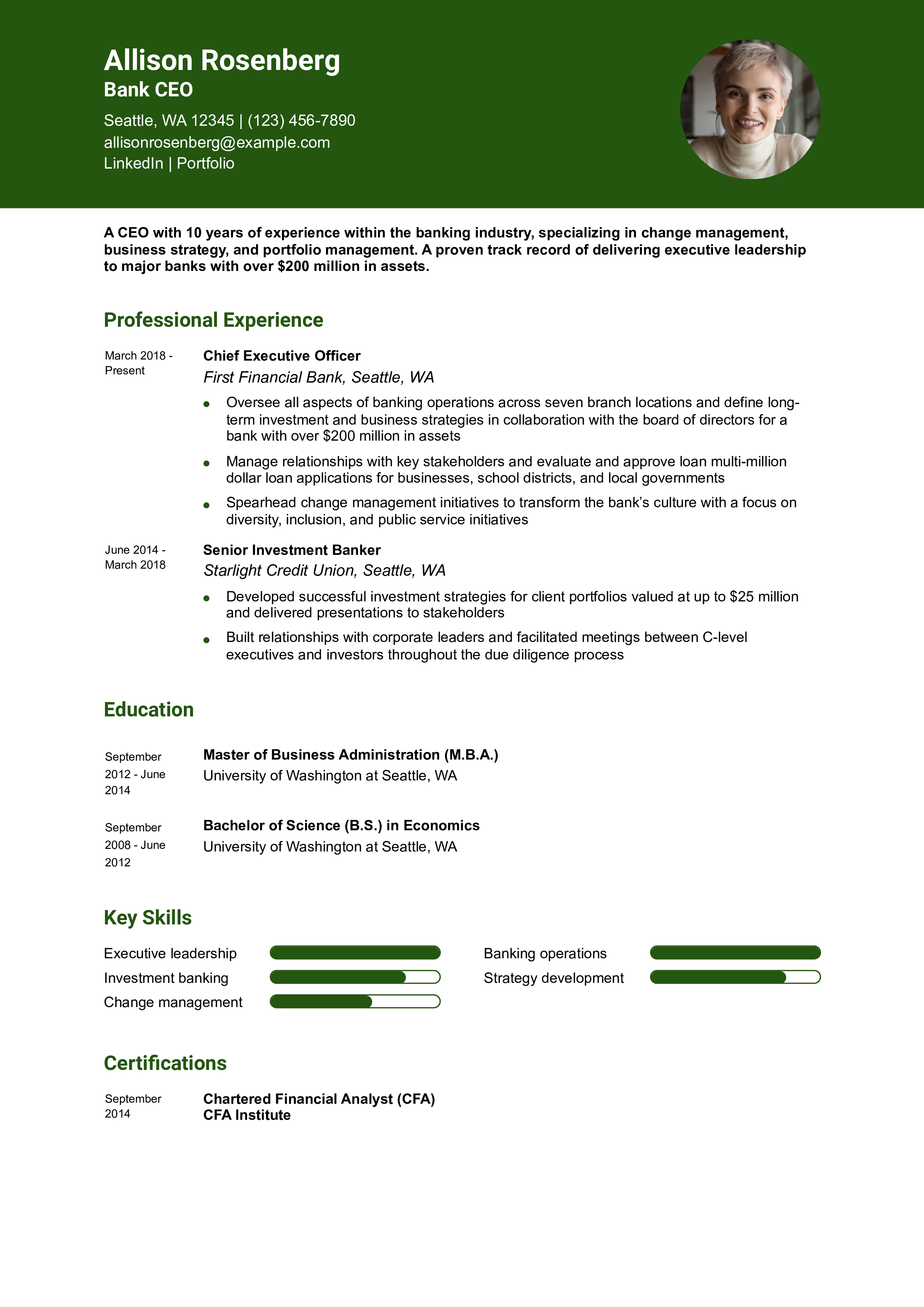 Chief Executive Officer Resume Examples and Templates for 2024 ...