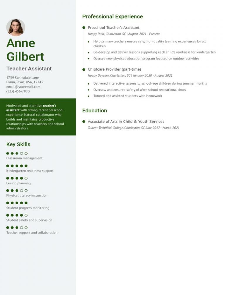 Teacher Assistant Resume Examples and Templates for 2024 ...