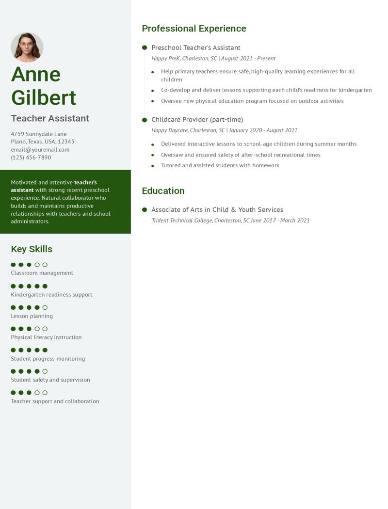 Teacher Assistant Resume Examples and Templates for 2024 ...