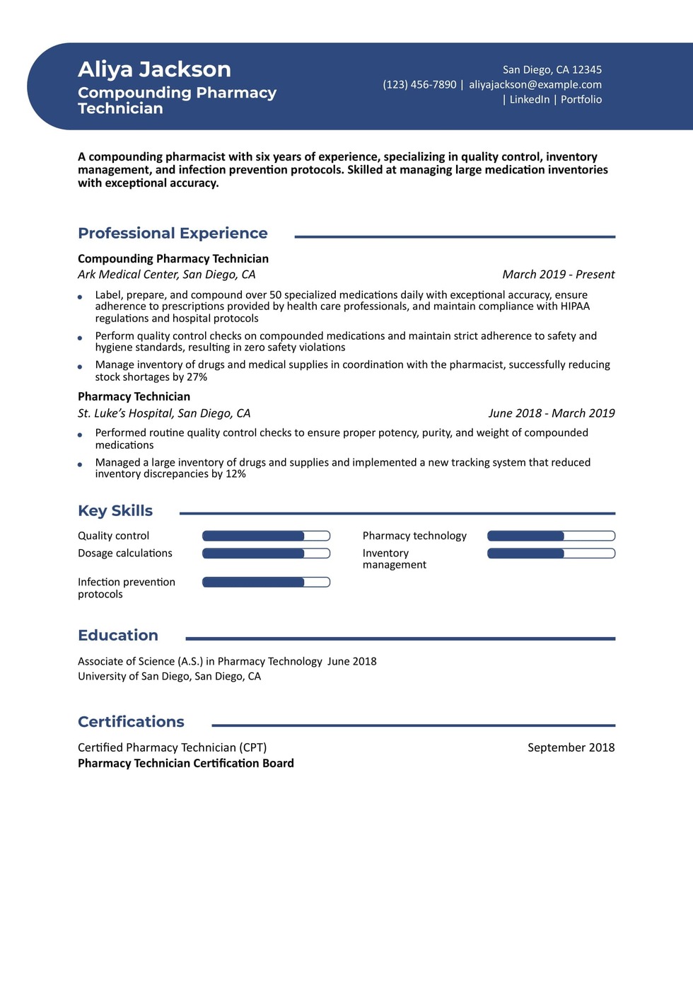 Pharmacy Technician Resume Examples and Templates for 2025 ...