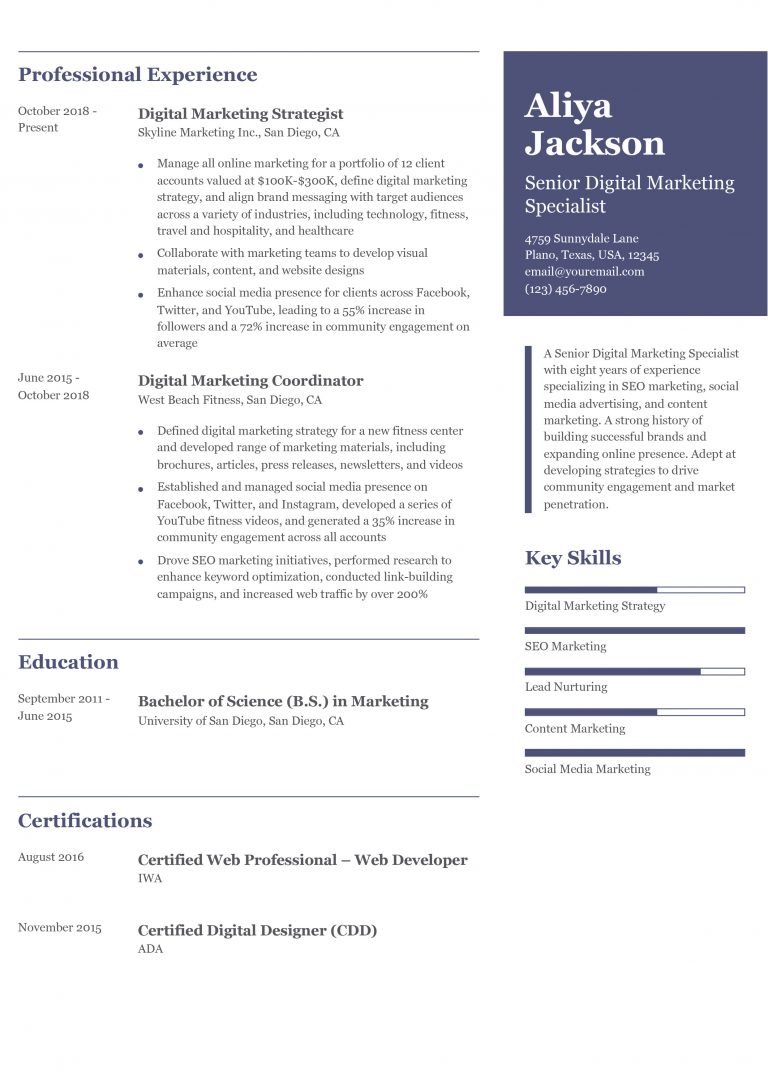 25 Best Marketing Resume Examples and Templates for 2025 ...