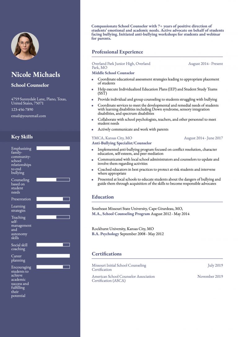 School Counselor Resume Examples and Templates for 2025 - ResumeBuilder.com