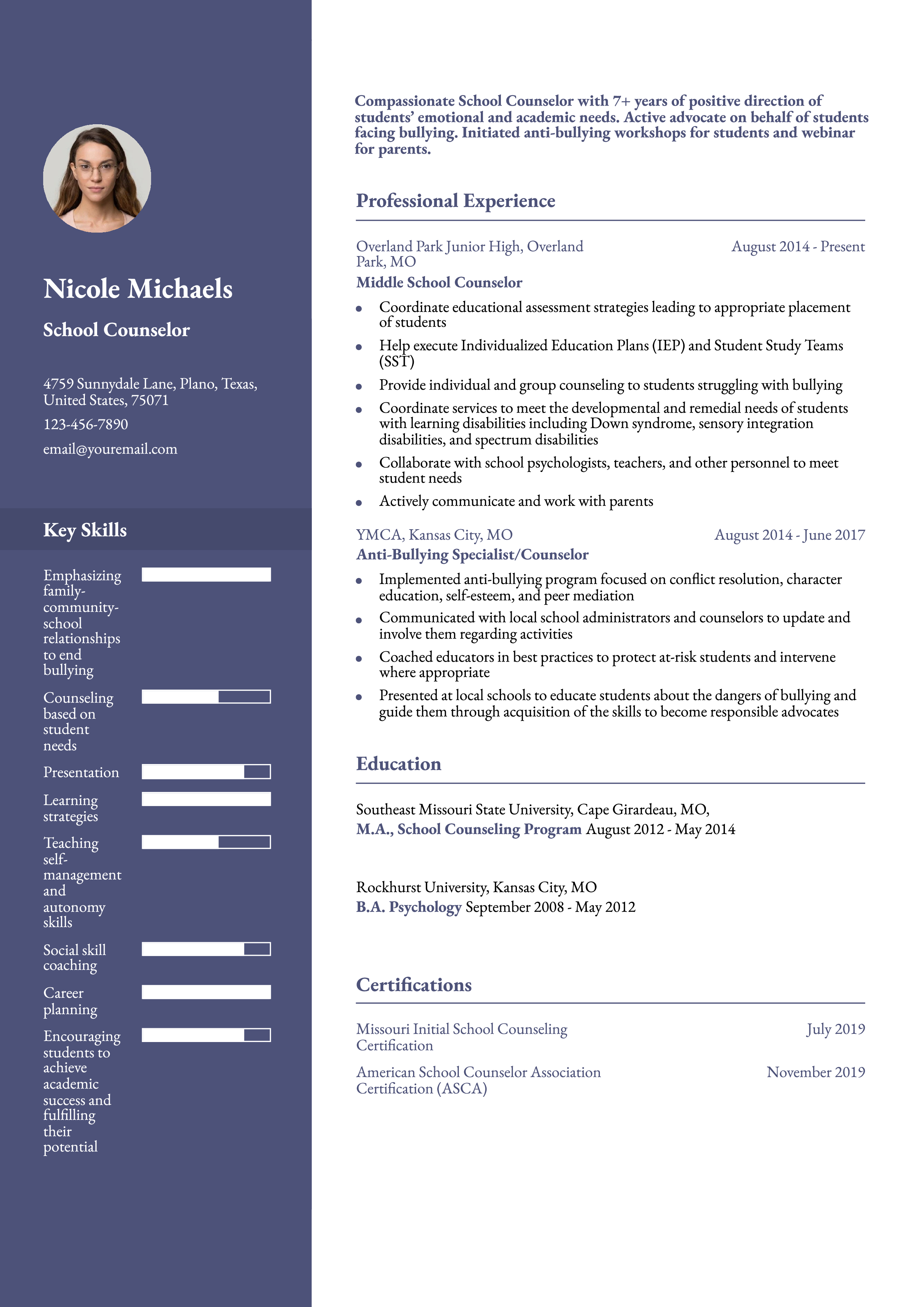 School Counselor Resume Examples and Templates for 2025 - ResumeBuilder.com