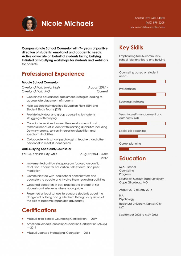 25 School Counselor Resume Examples and Templates for 2025 ...