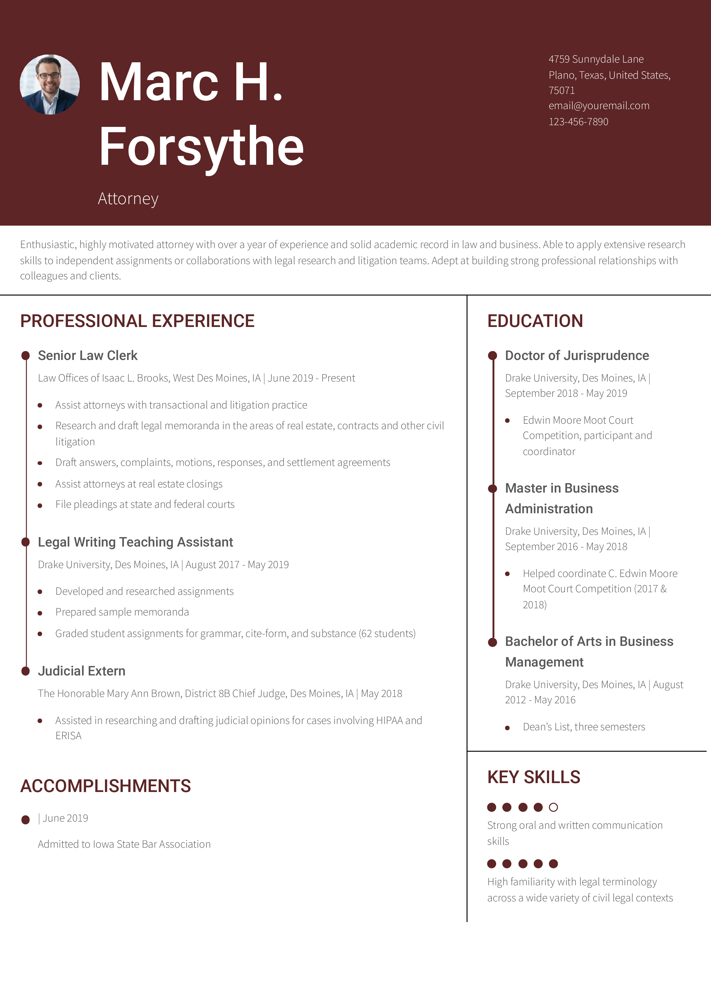 Attorney Resume Examples and Templates for 2024 - ResumeBuilder.com