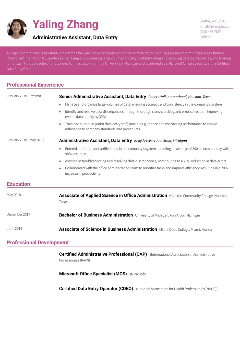 10 Data Entry Resume Examples and Templates for 2024 - ResumeBuilder.com