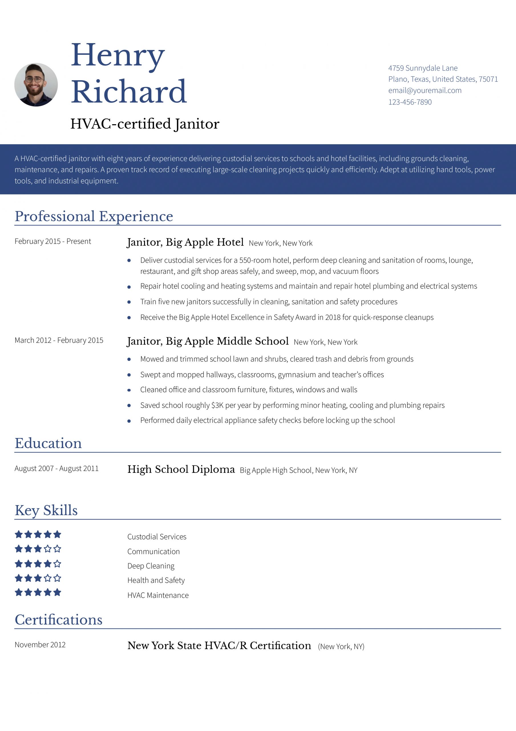 Janitor Resume Examples and Templates for 2024 - ResumeBuilder.com