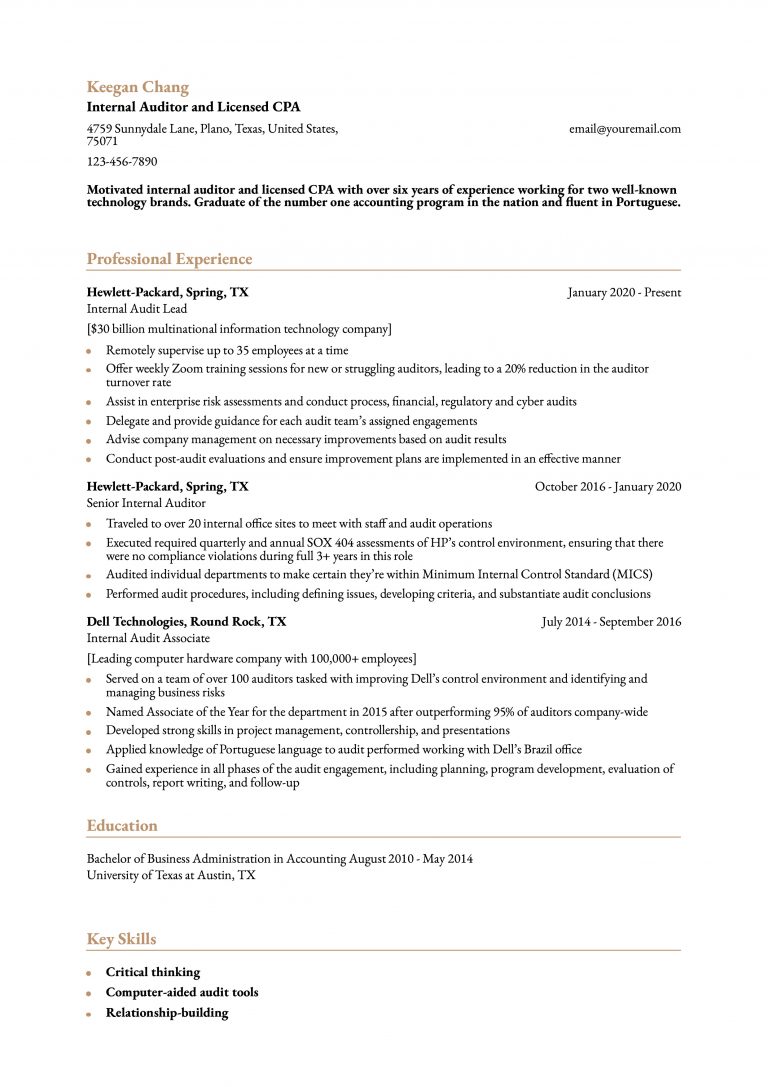 25 Best Certified Public Accountant Resume Examples and Templates for ...