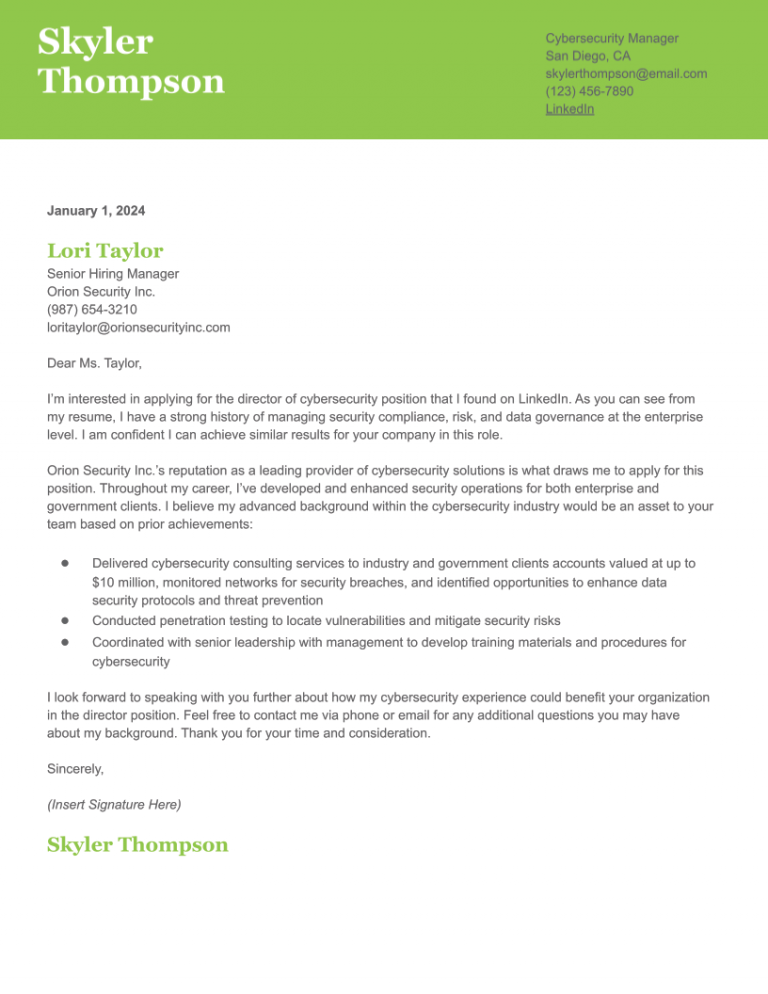 Information Technology Cover Letter Examples and Templates for 2024 ...