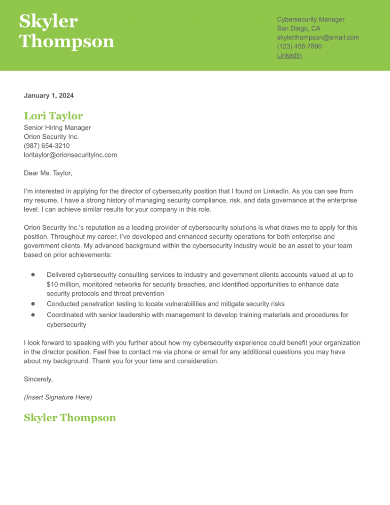 Information Technology Cover Letter Examples and Templates for 2024 ...