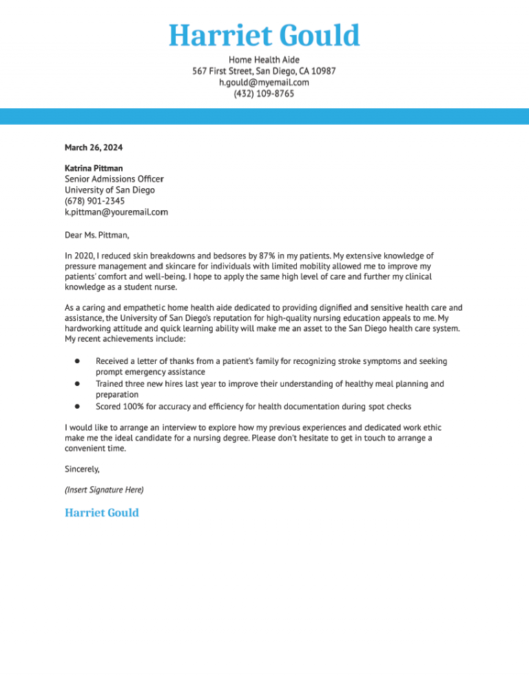 Nursing Student Cover Letter Examples and Templates for 2024 ...