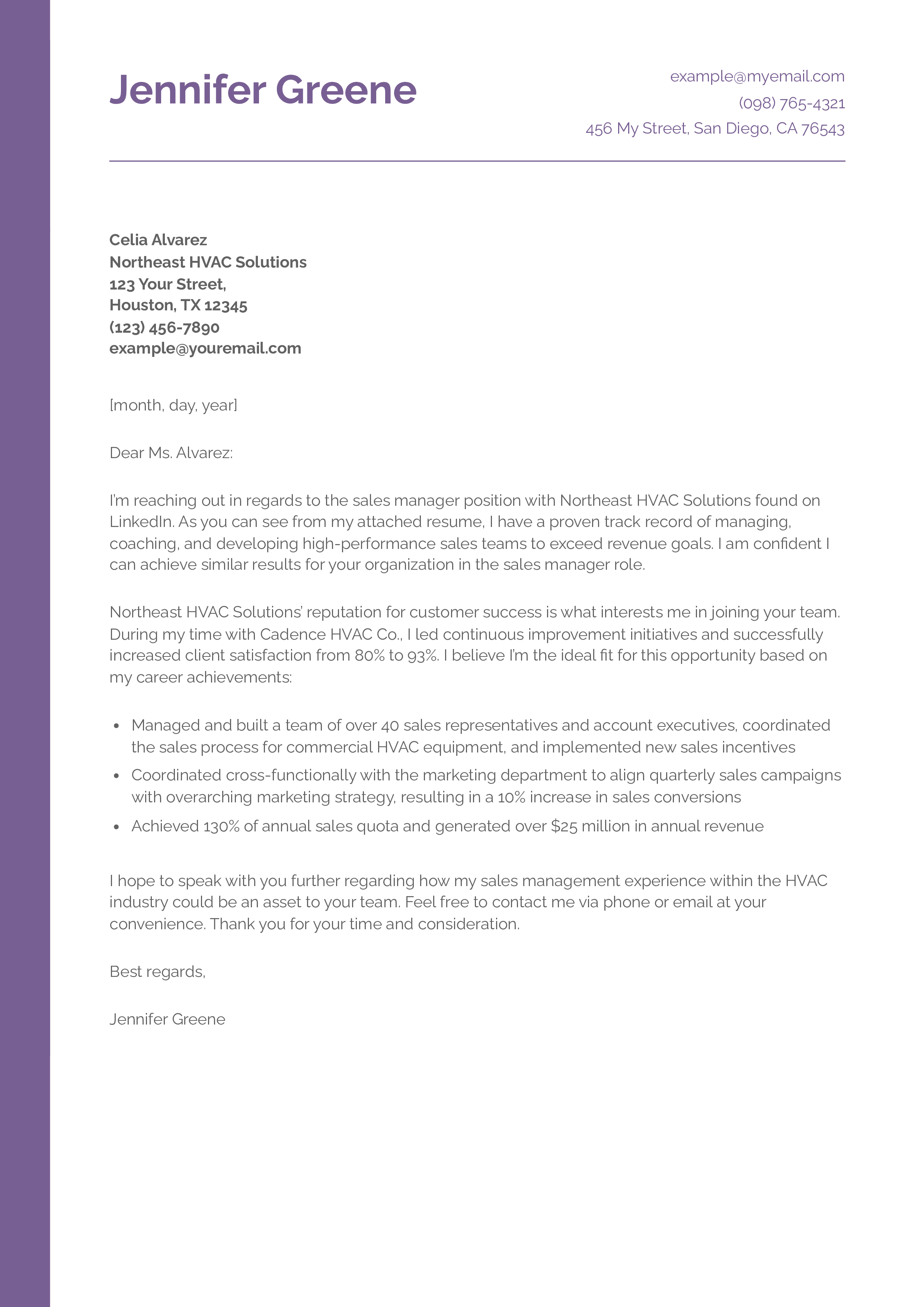 Sales Professional Cover Sales Manager Cover Letters: Examples And