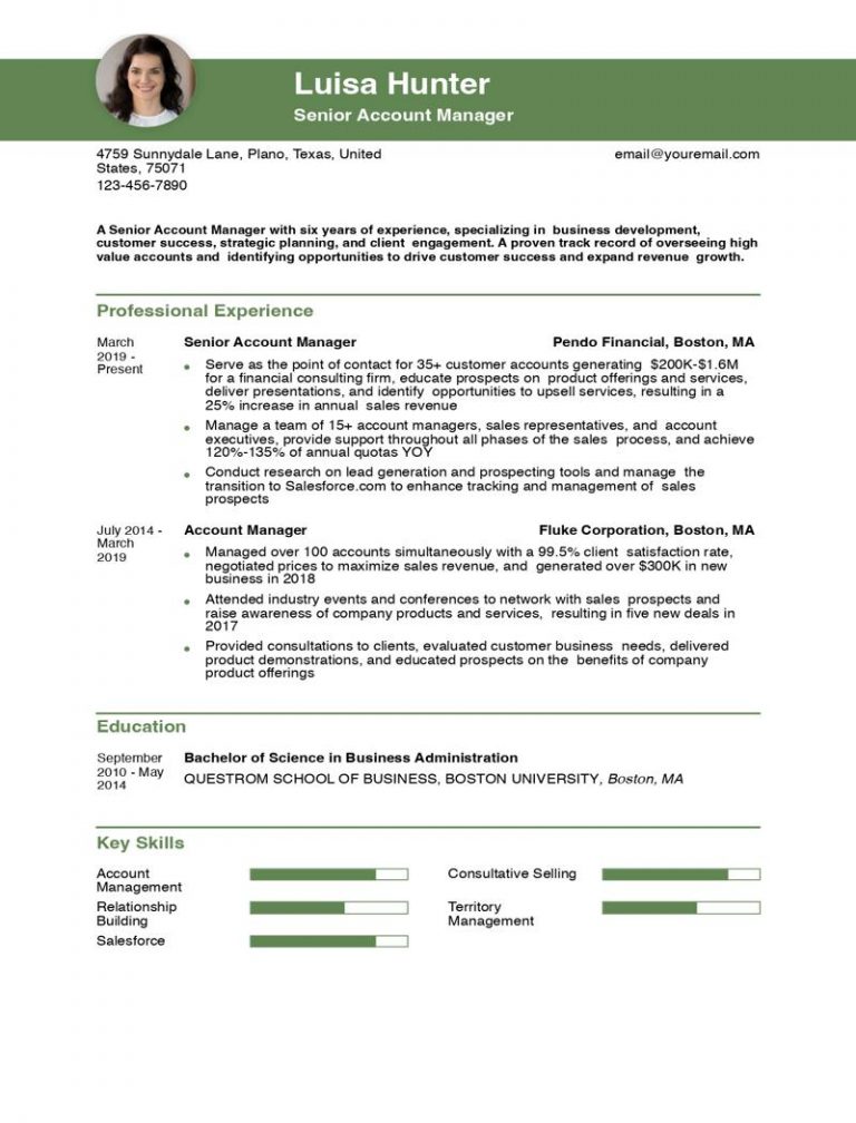 Senior Account Manager Resume Examples and Templates for 2024 ...