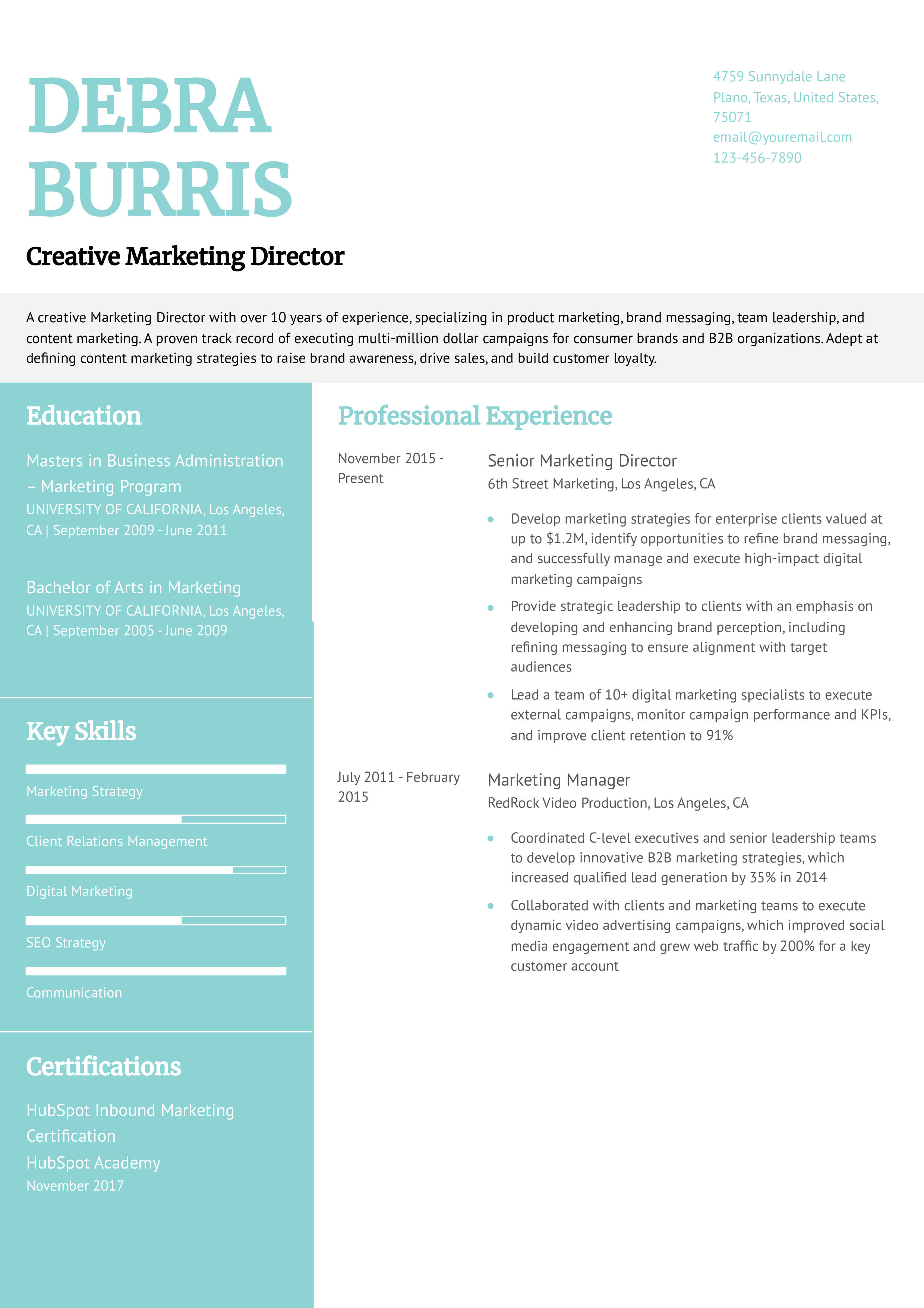 Marketing Director Resume Examples and Templates for 2024 ...