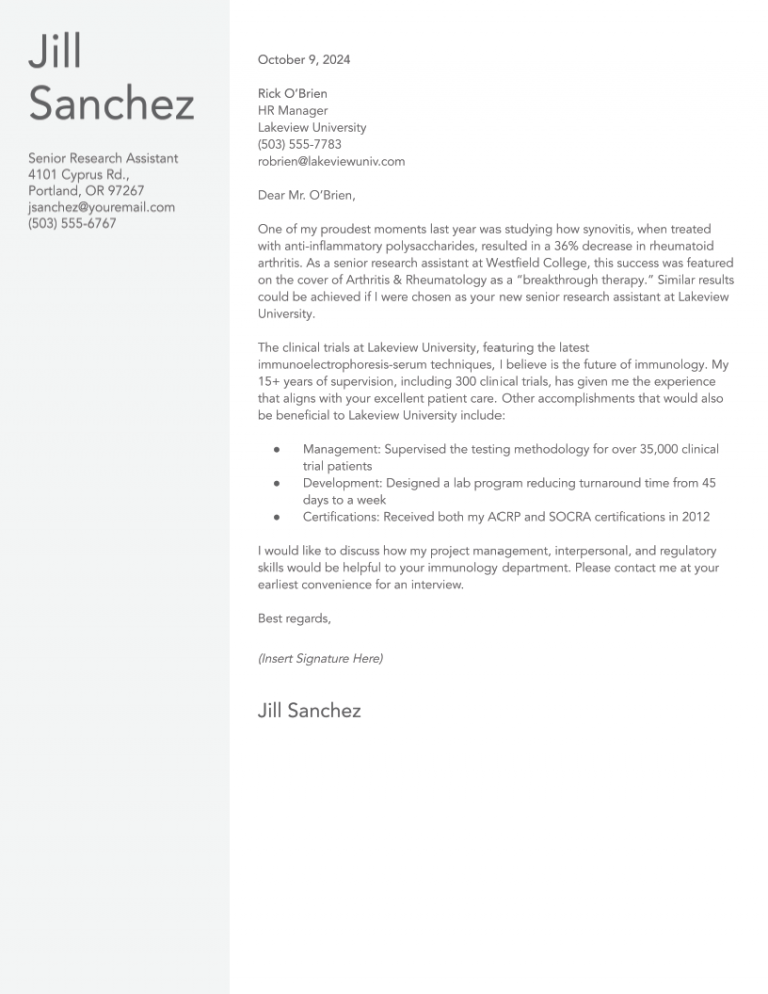 Research Assistant Cover Letter Examples and Templates for 2024 ...