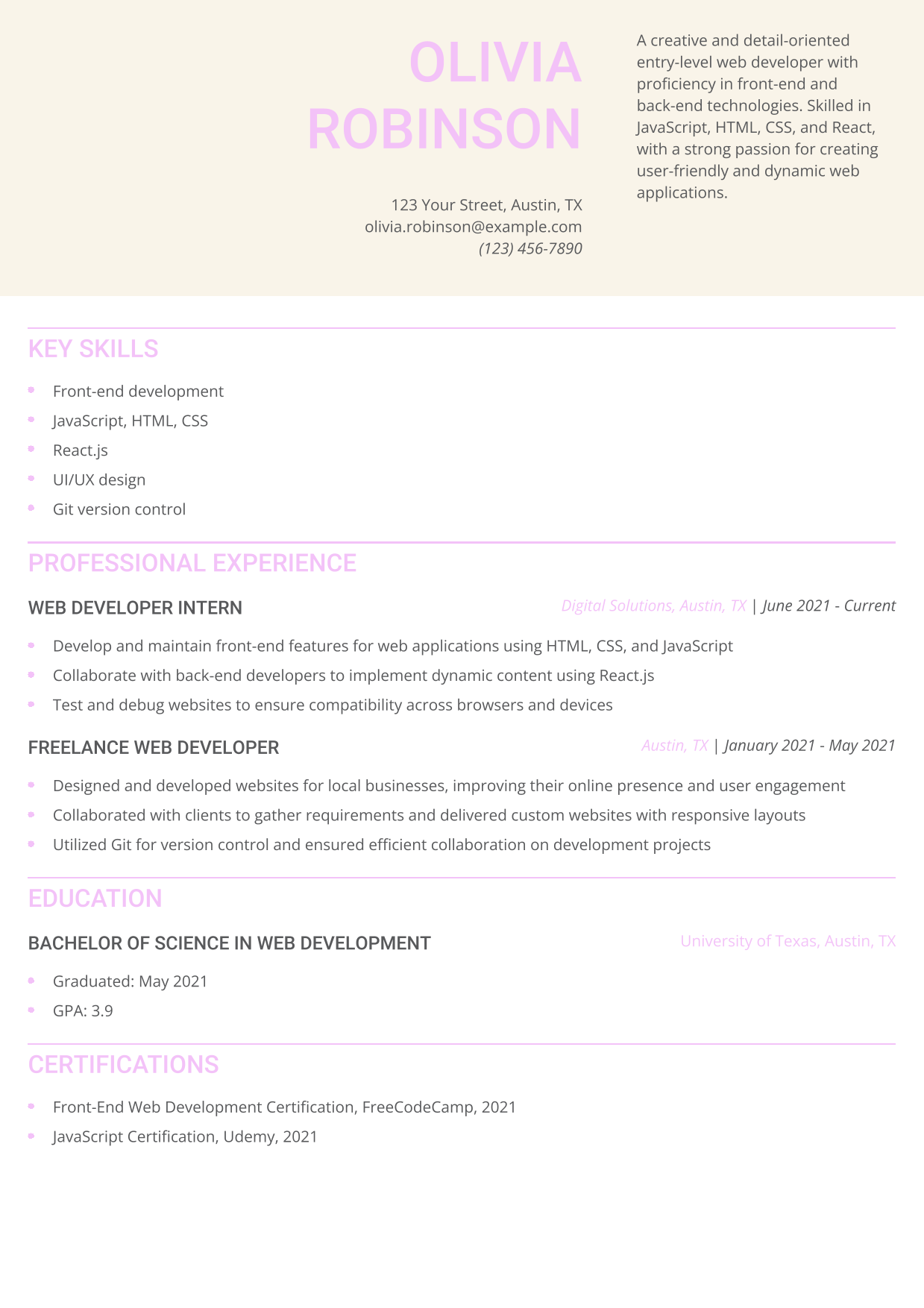 Entry-Level Information Technology Resume Examples and Templates for ...