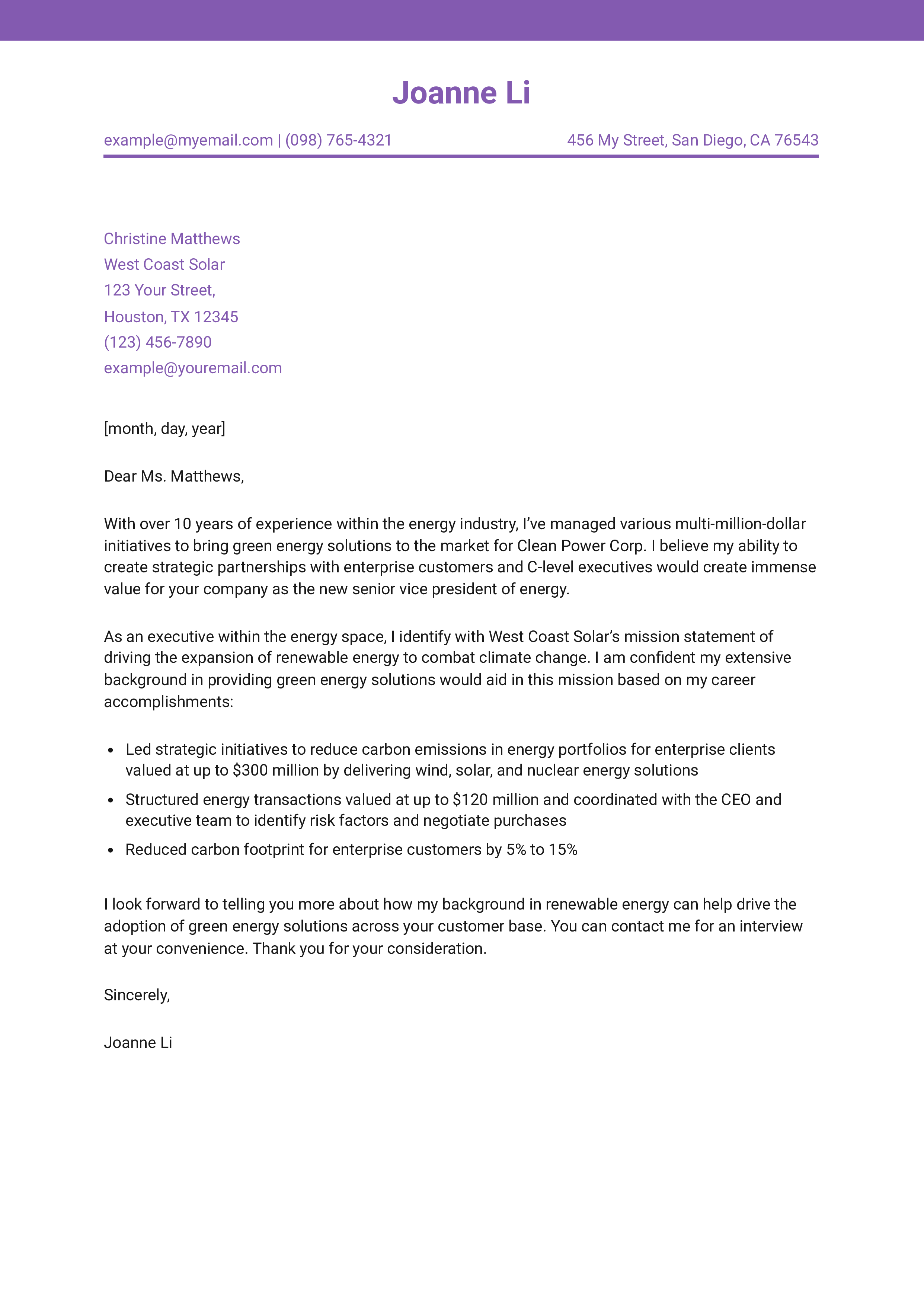 Executive Cover Letter Examples and Templates for 2025 - ResumeBuilder.com