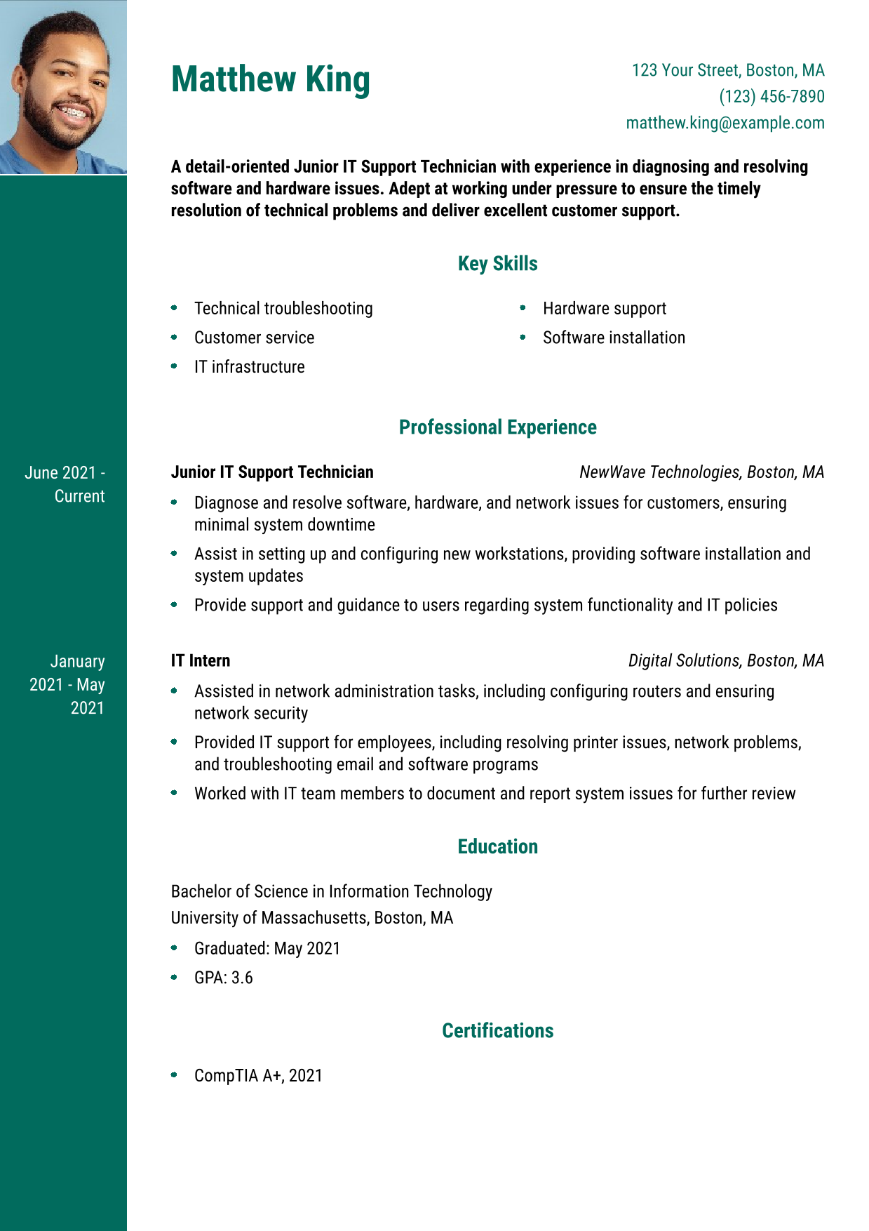 Entry-Level Information Technology Resume Examples and Templates for ...