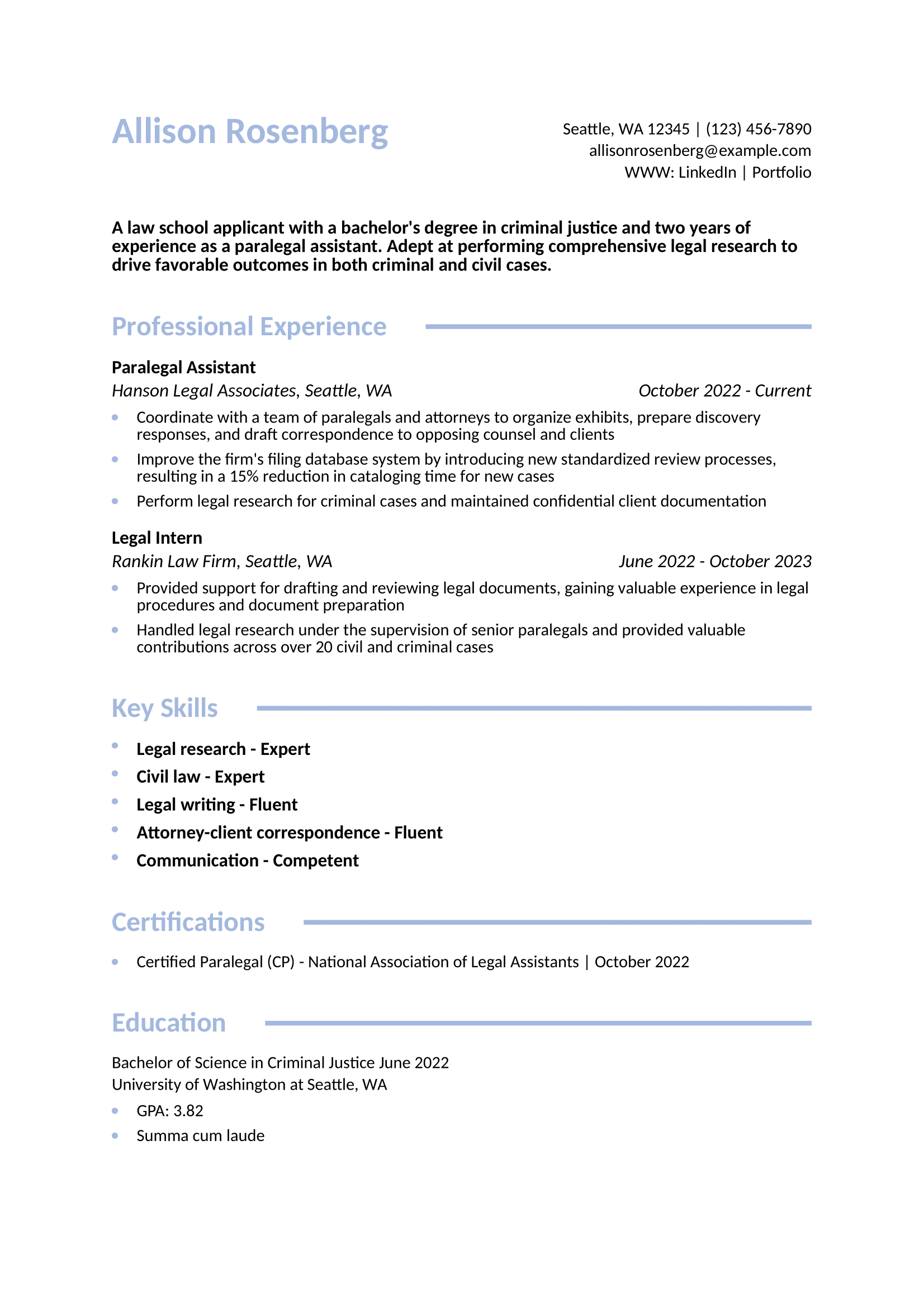 Graduate School Resume Examples and Templates for 2024 - ResumeBuilder.com