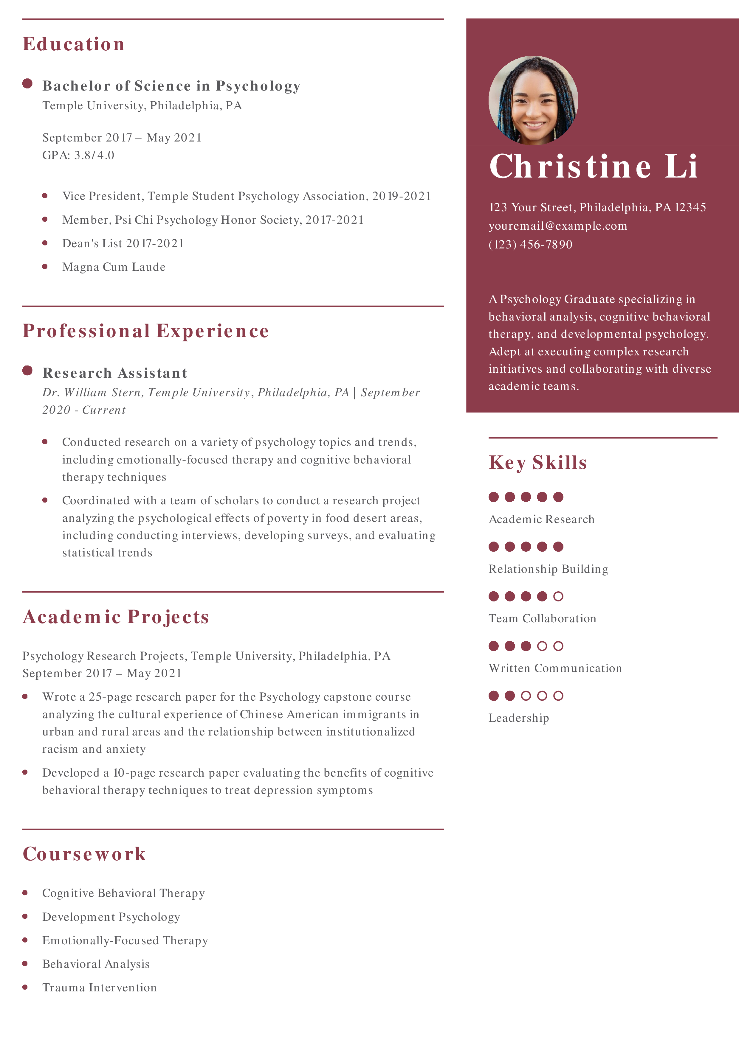 Graduate School Resume Examples and Templates for 2024 - ResumeBuilder.com