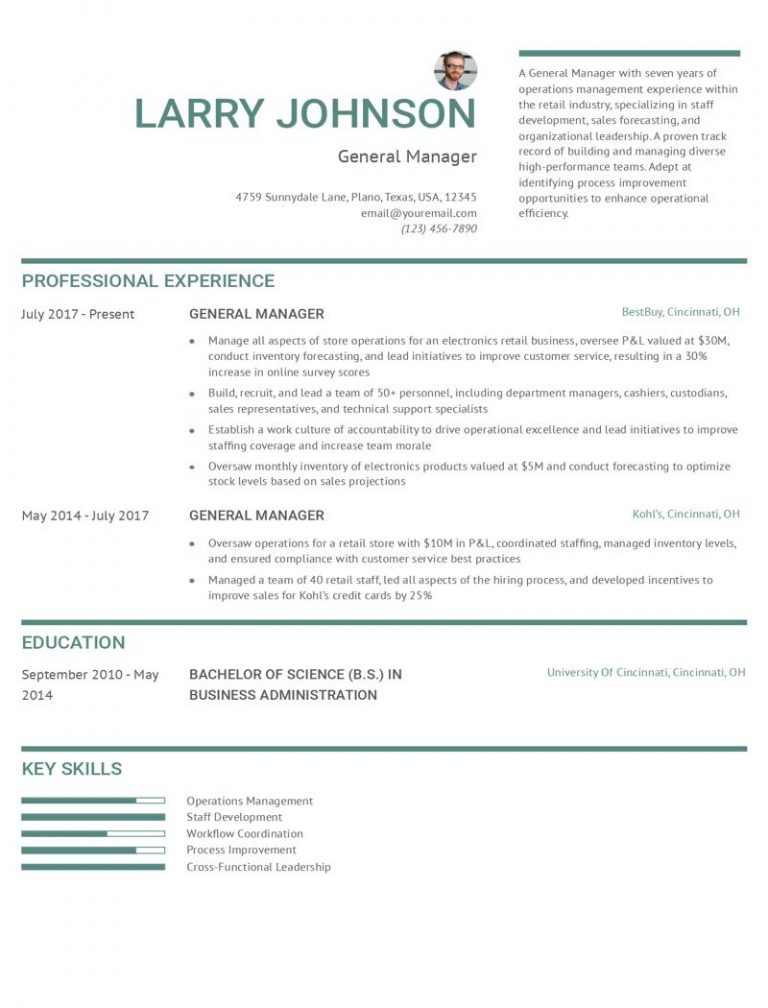 General Manager Resume Examples and Templates for 2024 - ResumeBuilder.com
