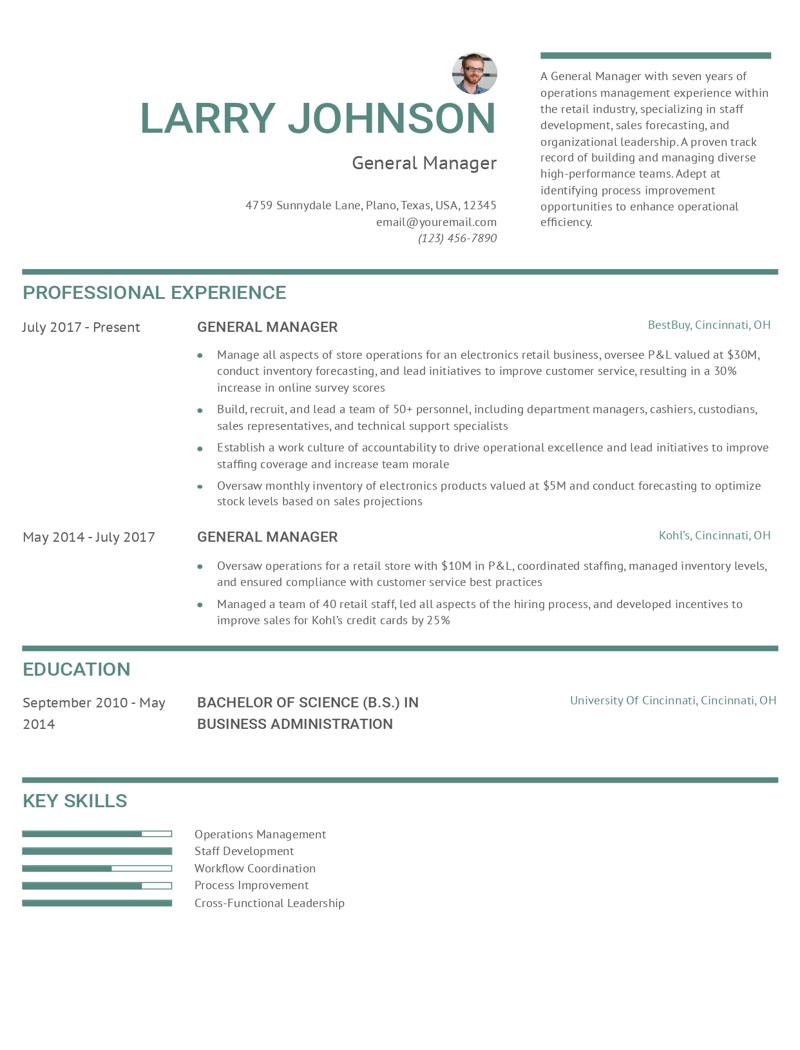 General Manager Resume Examples and Templates for 2024 - ResumeBuilder.com