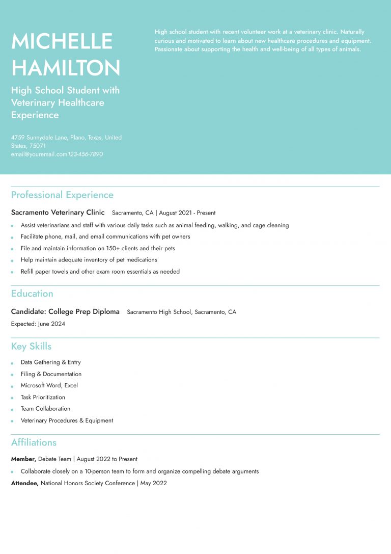 Best High School Resume Examples and Templates for 2025 - ResumeBuilder.com