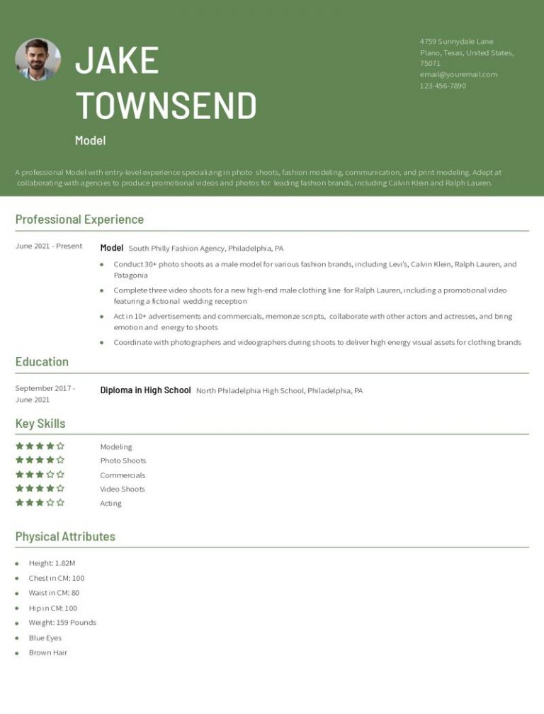 Best Model Resume Examples and Templates for 2025 - ResumeBuilder.com