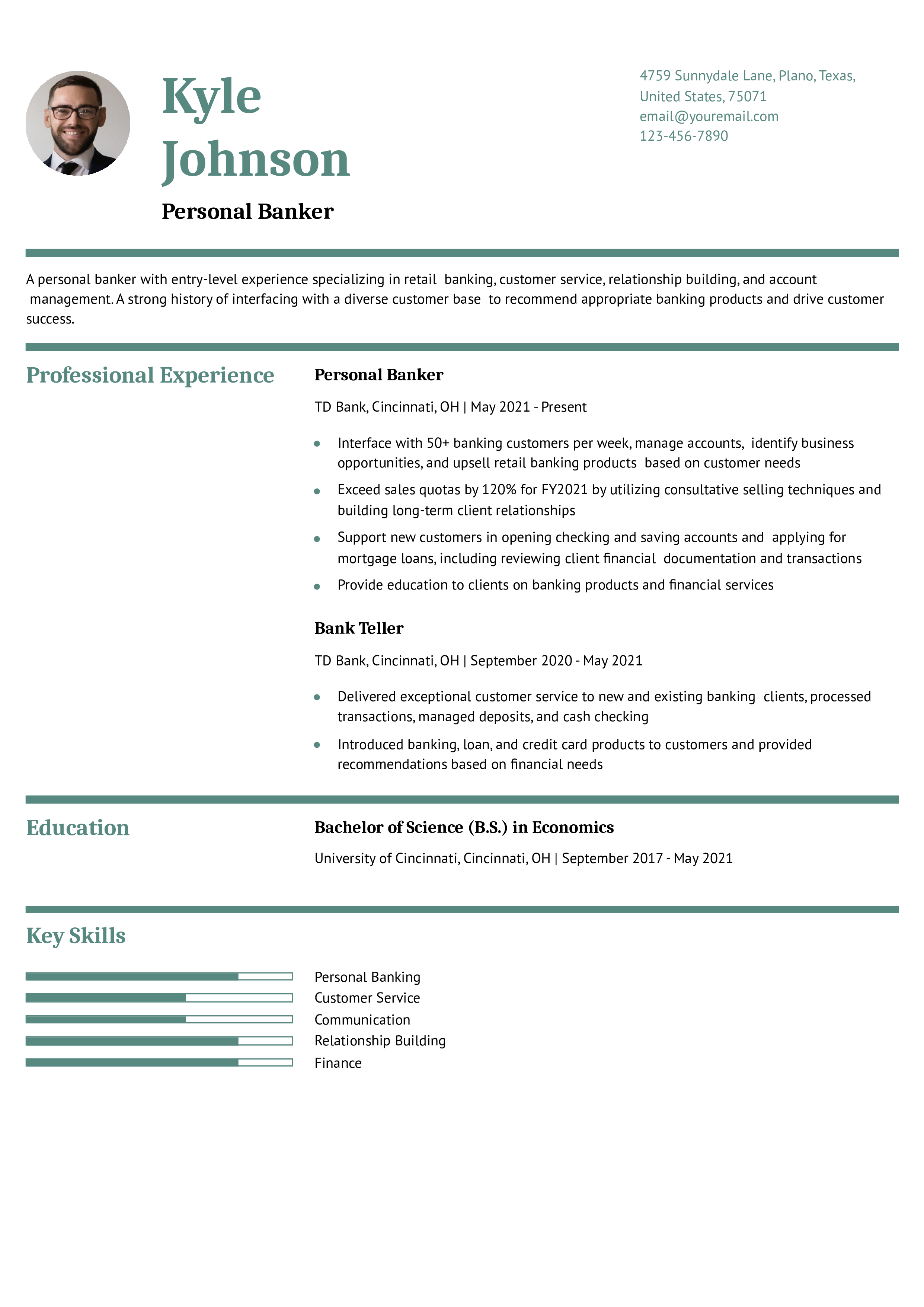 Personal Banker Resume Examples and Templates for 2024 - ResumeBuilder.com