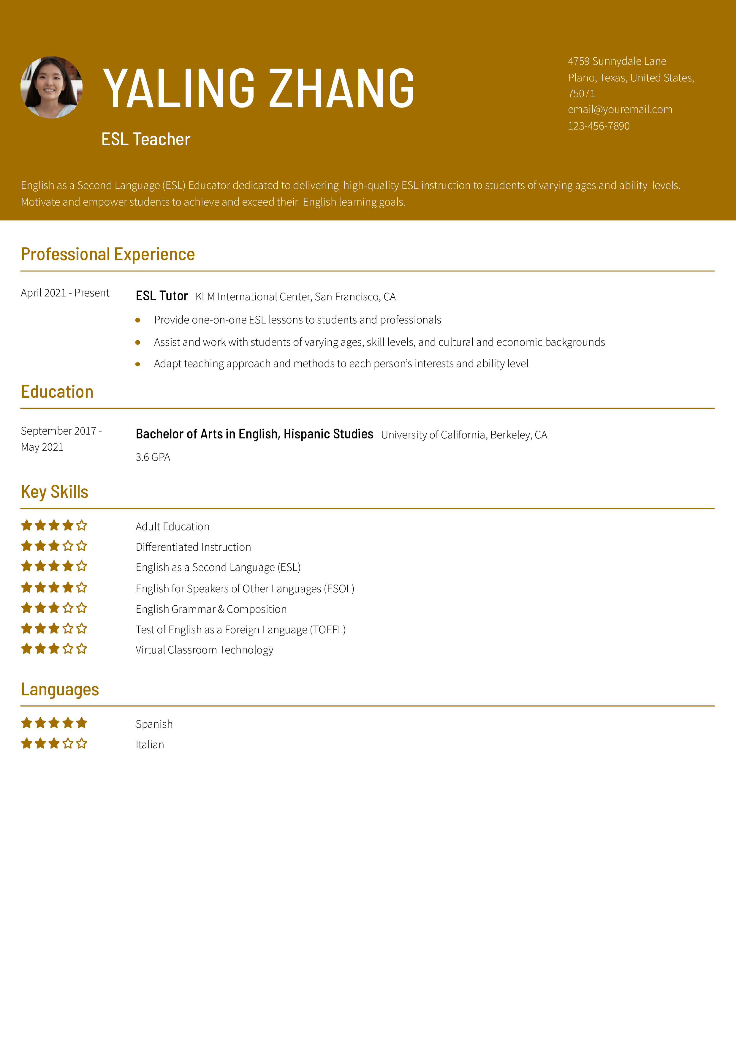 ESL Teacher Resume Examples and Templates for 2024 - ResumeBuilder.com