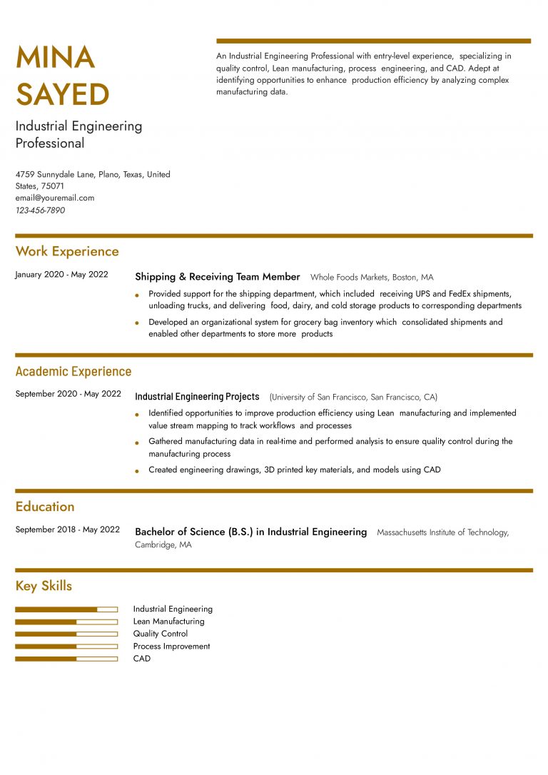 Engineering Internship Resume Examples and Templates for 2024 ...