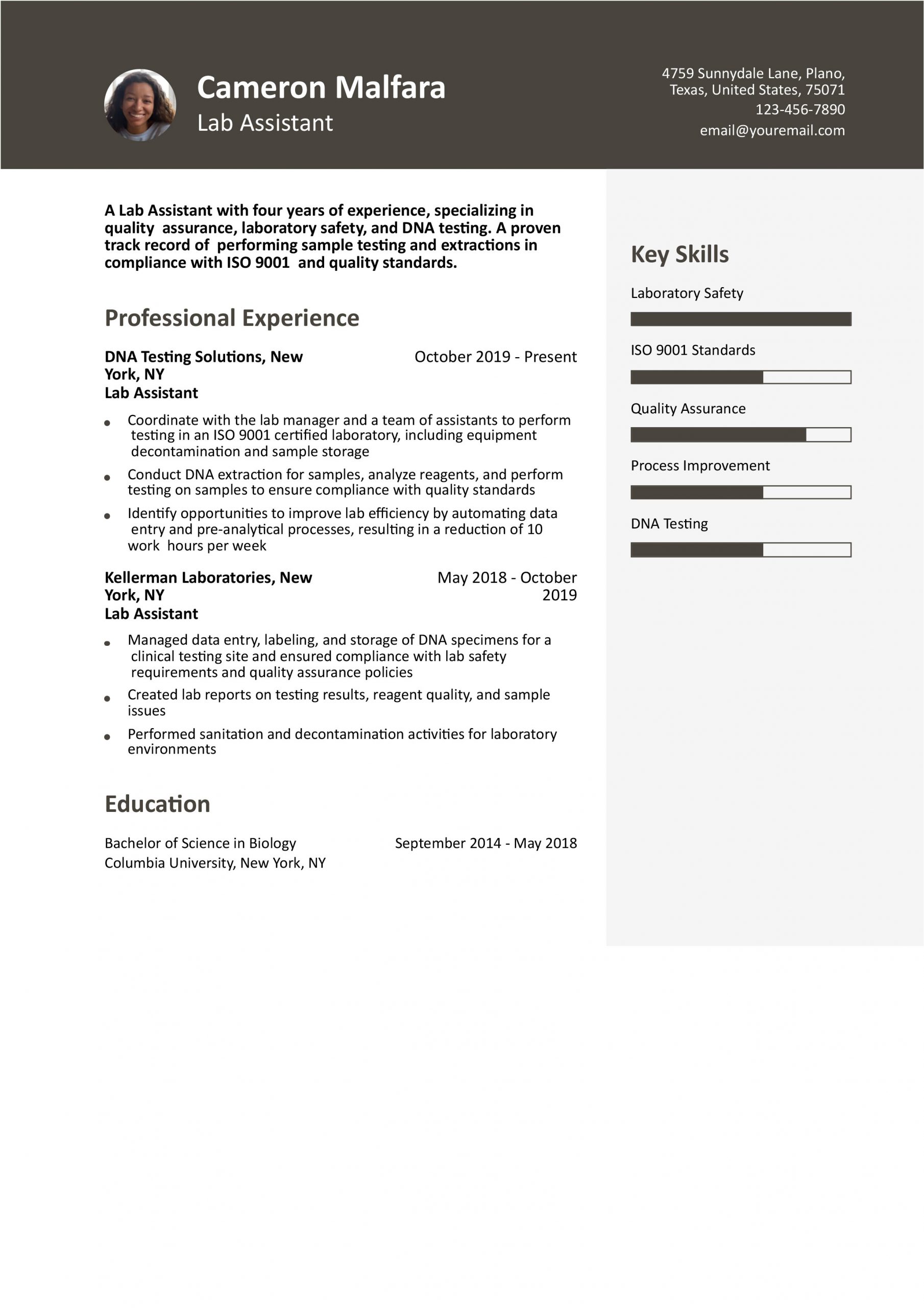 Lab Assistant Resume Examples and Templates for 2024 - ResumeBuilder.com